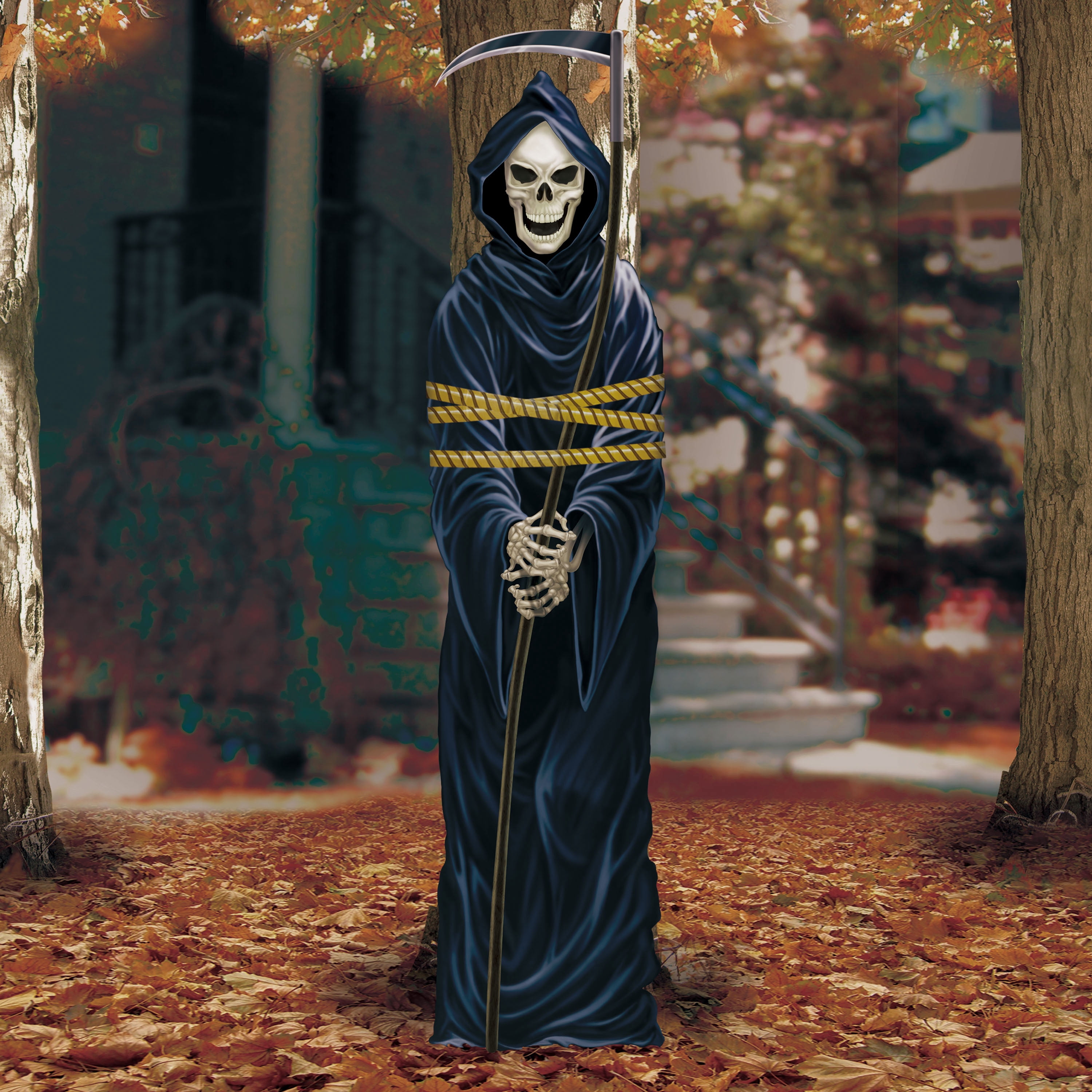 Way To Celebrate Halloween Reaper Plastic Tie Up Tree, 60in x 14in ...
