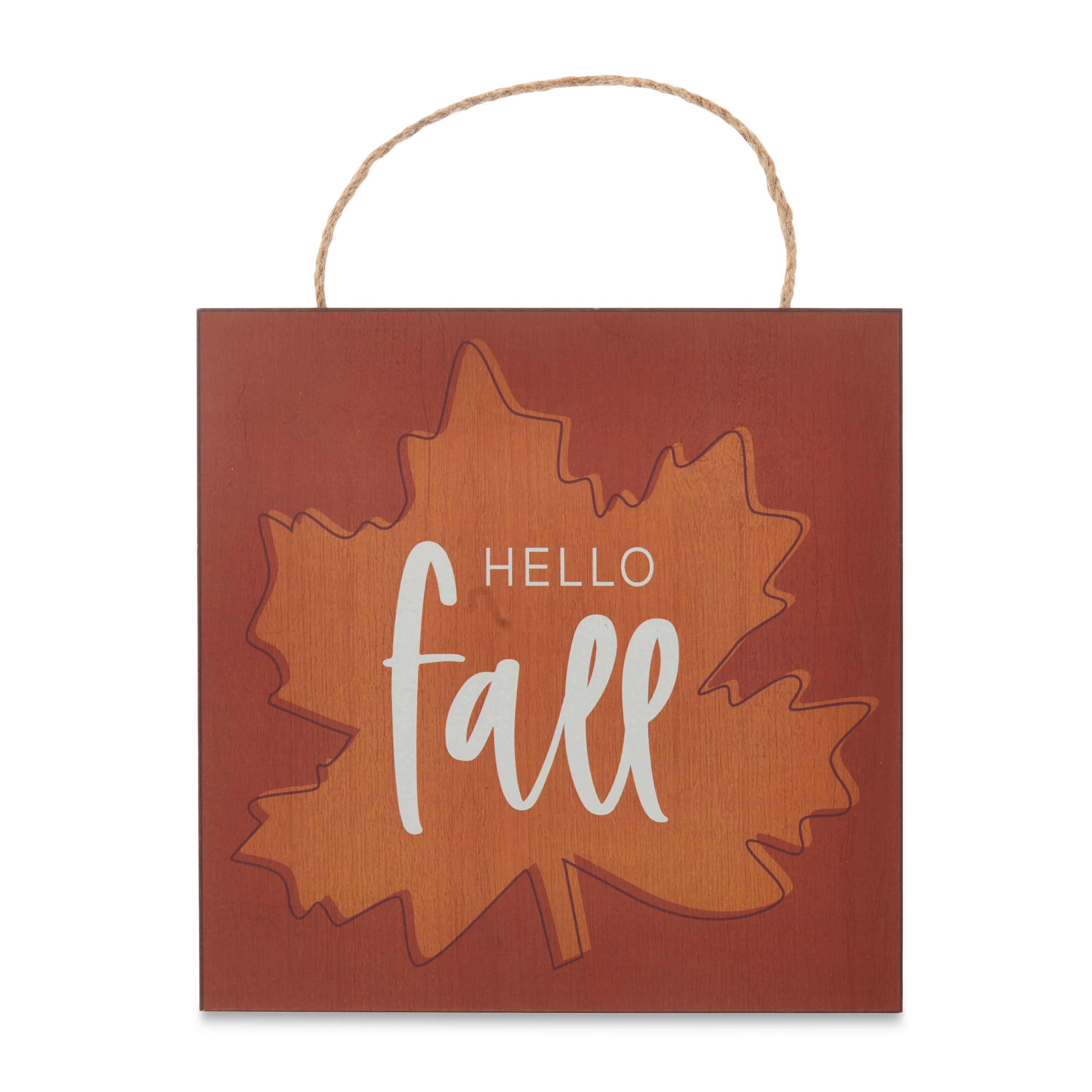 Way To Celebrate Harvest Hello Fall Hanging Sign Decoration, 7" x 7 ...