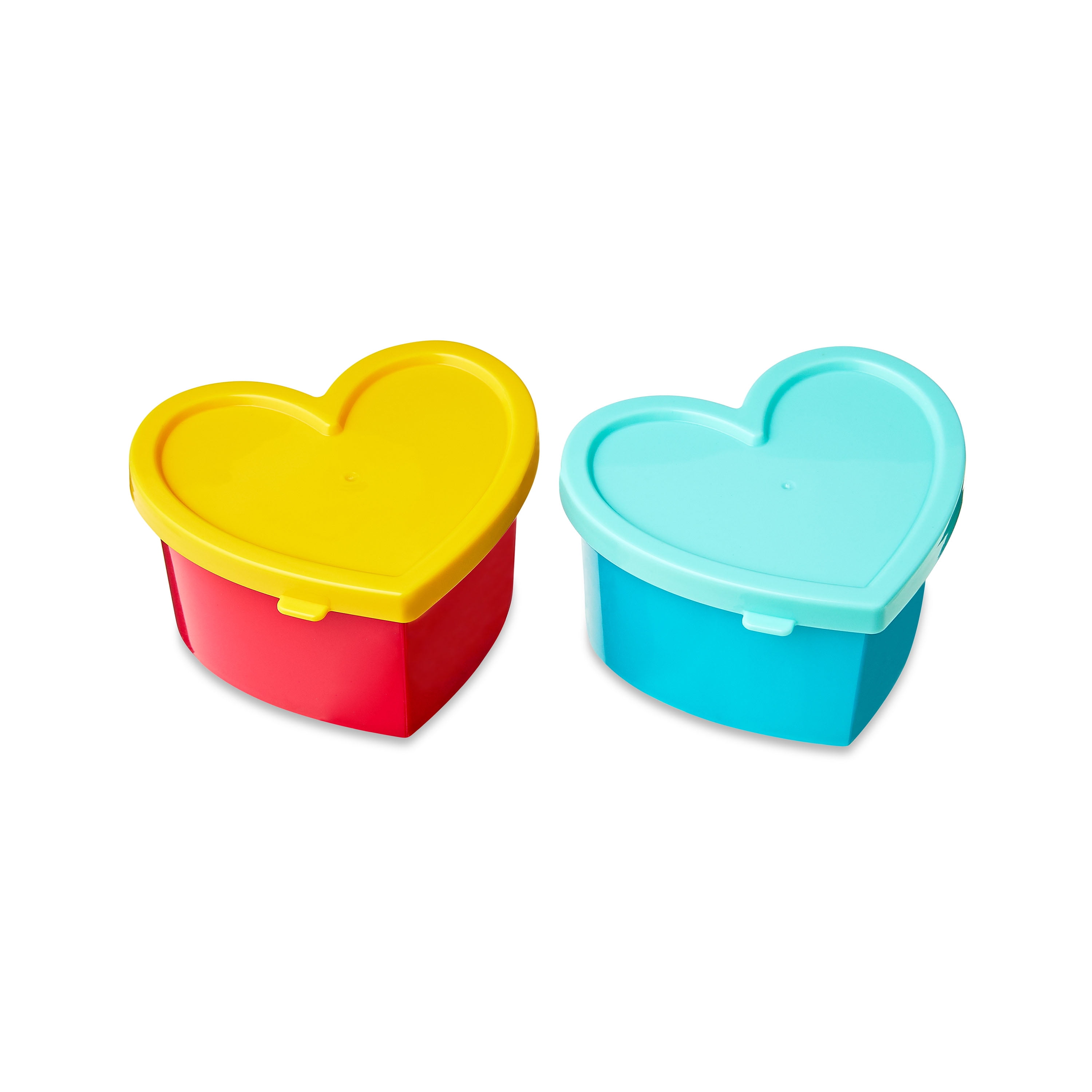 Valentine's Day Multi Colors Heart-Shaped Snack Containers, 2 Pack, by ...