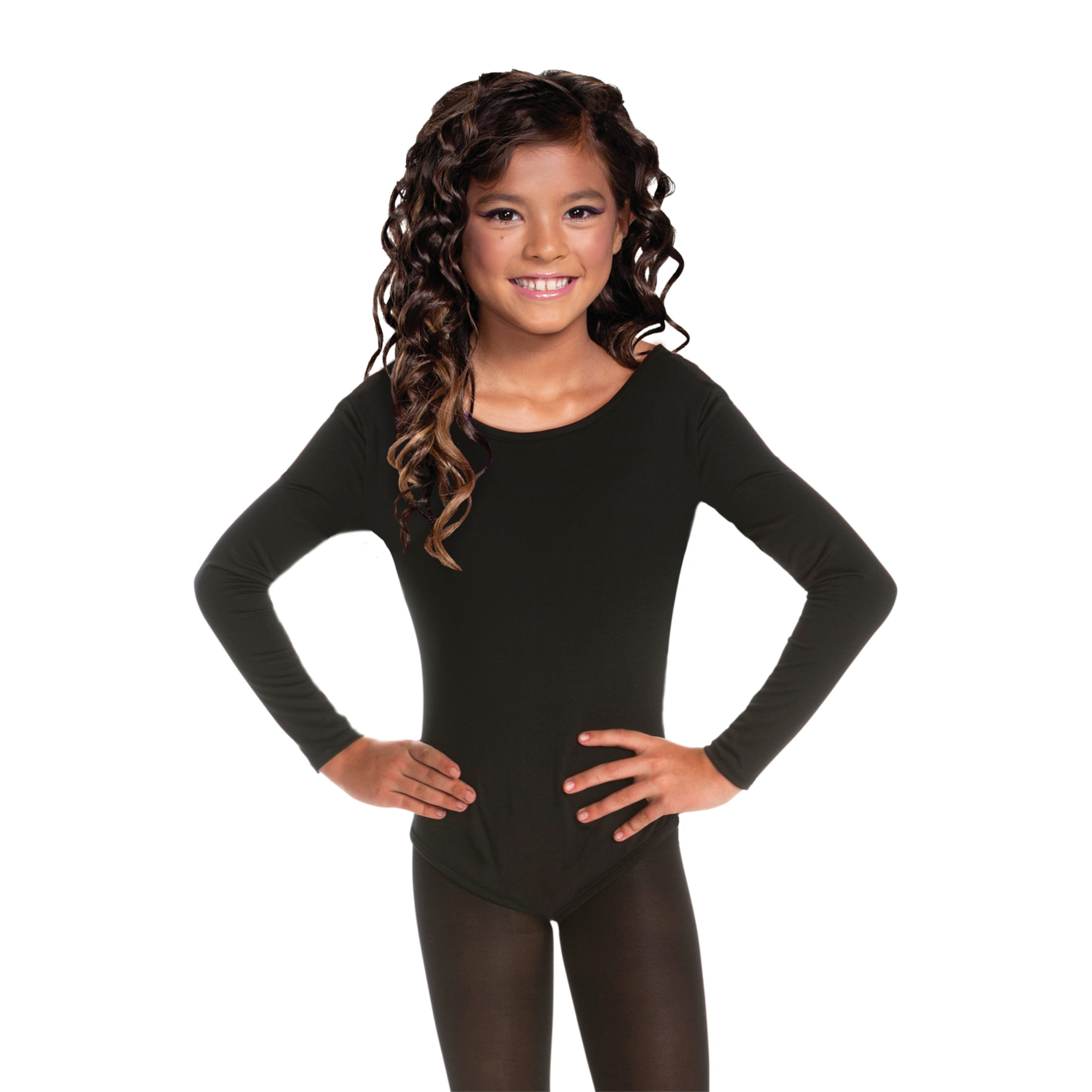 Long Sleeve Leotard, Black, Halloween Accessory for Children, Girls Size XL, by Way to Celebrate ...