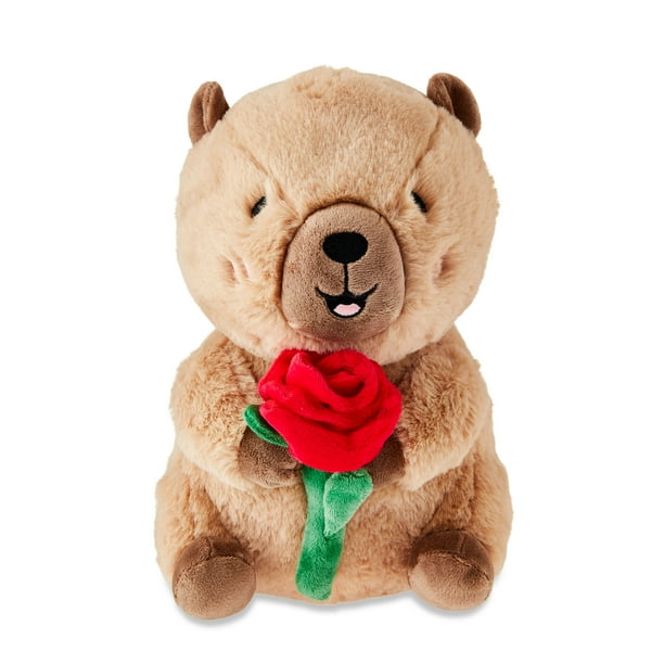 Valentine's Day Capybara with Rose Plush, by Way To Celebrate - Walmart ...
