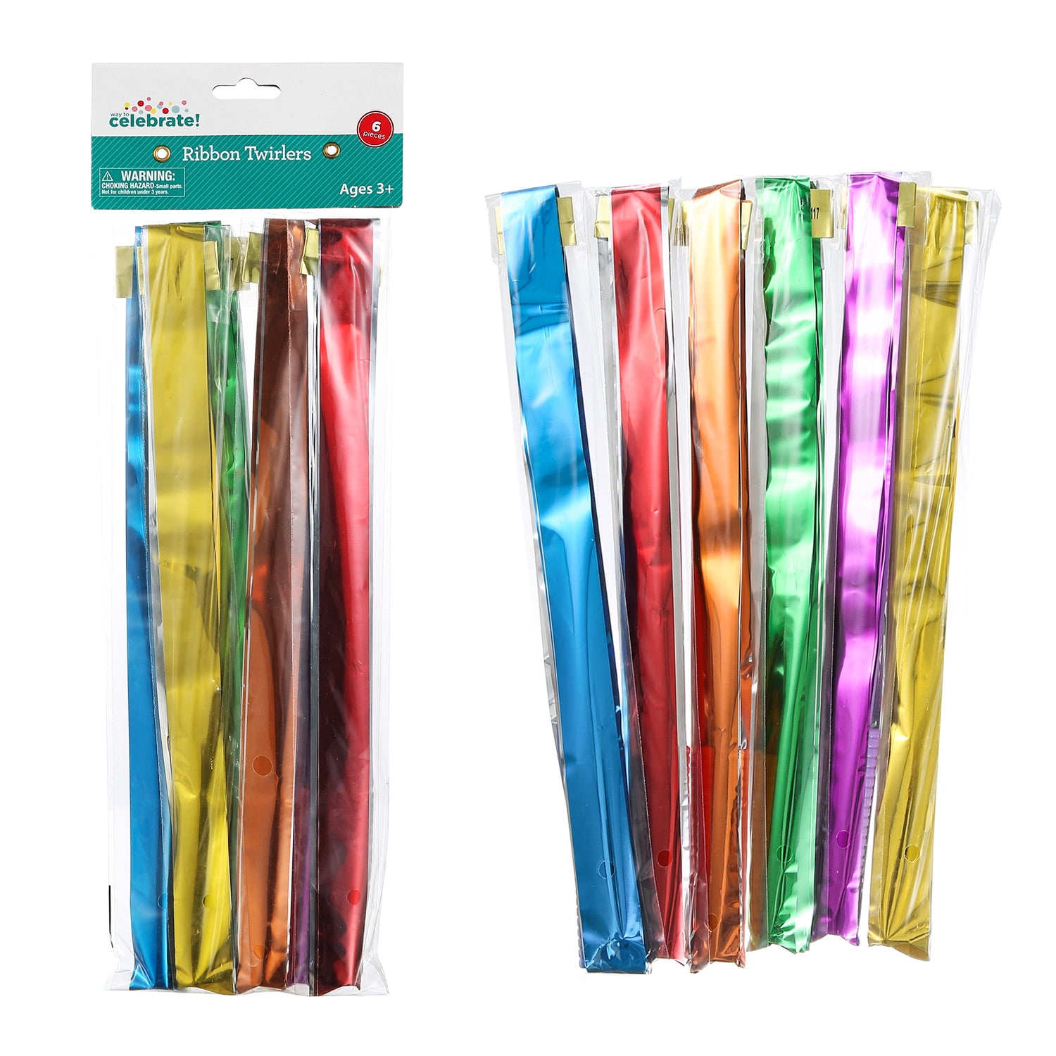 Way To Celebrate Multi-color Birthday Ribbon Twirlers Party Favors with ...