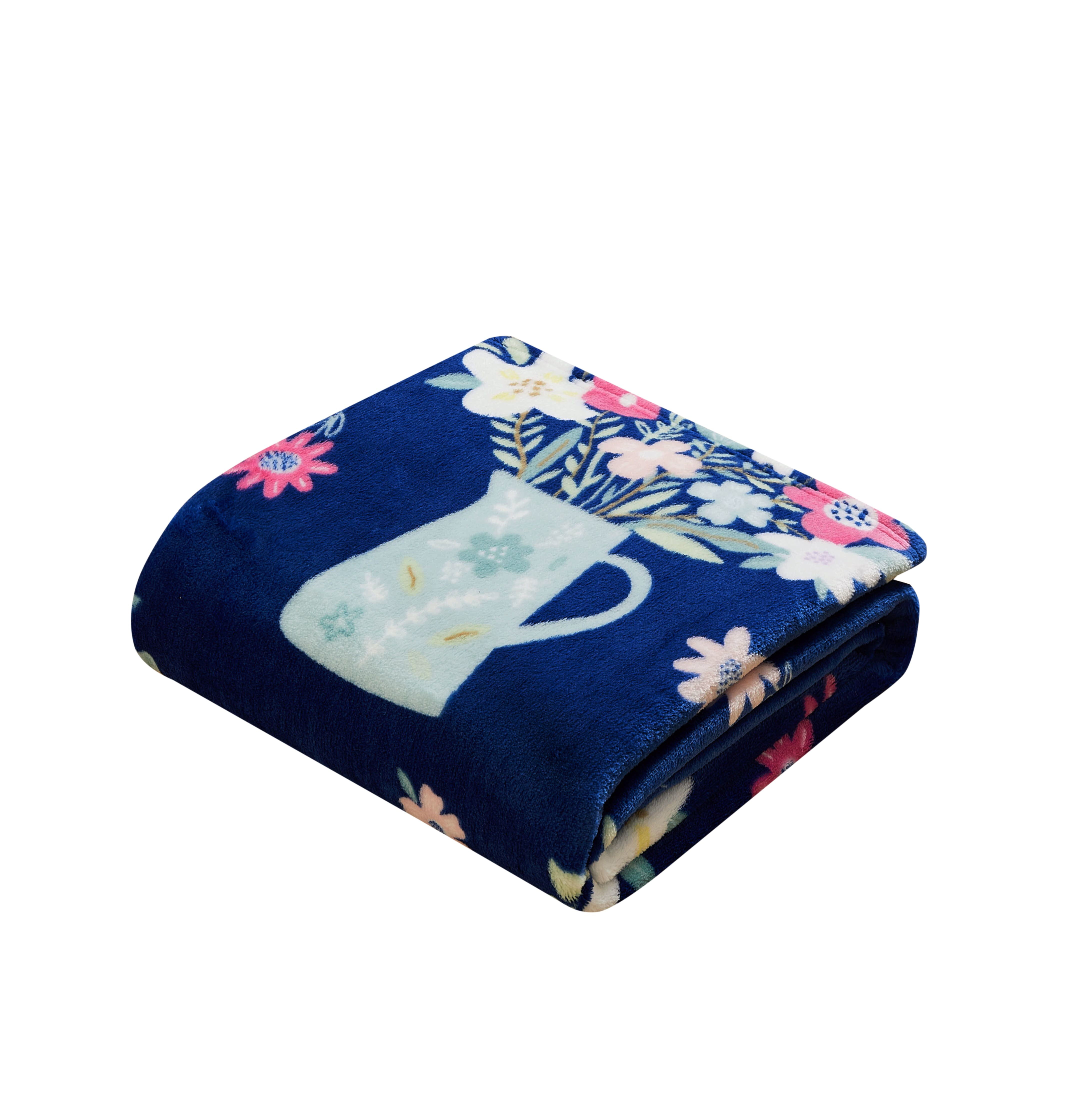 Way To Celebrate Spring Floral Vase Throw Blanket, 50x60 Inch Polyester ...