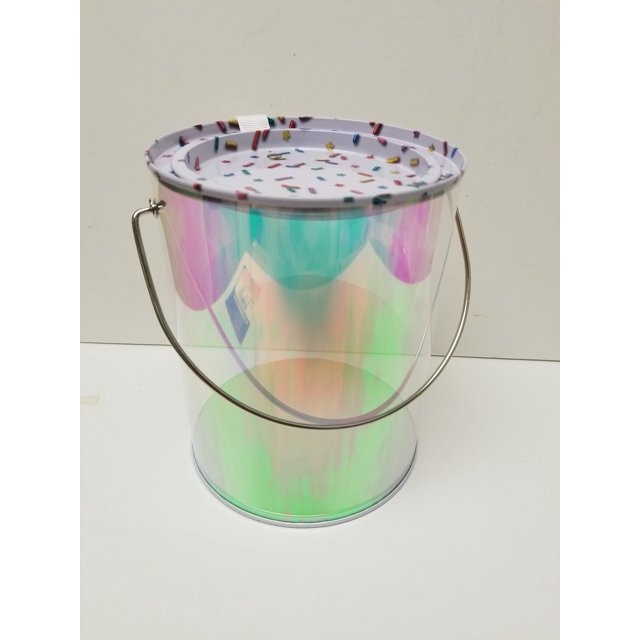 Way To Celebrate Tall Clear Tin, Sprinkle Top, Iridescent Finish ...