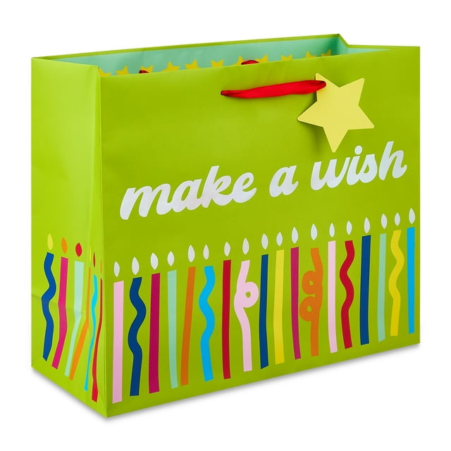 Large Multicolor Make A Wish Gift Bag, 12" x 10", by Way To Celebrate ...
