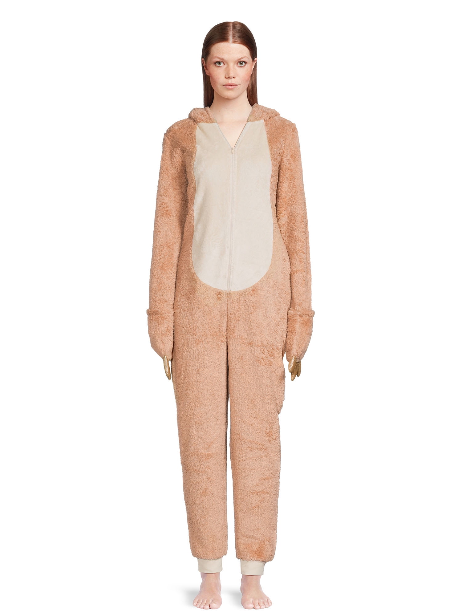 Way To Celebrate Women's Plush Sloth Onesie, Sizes XS-3X, Adult Animal ...