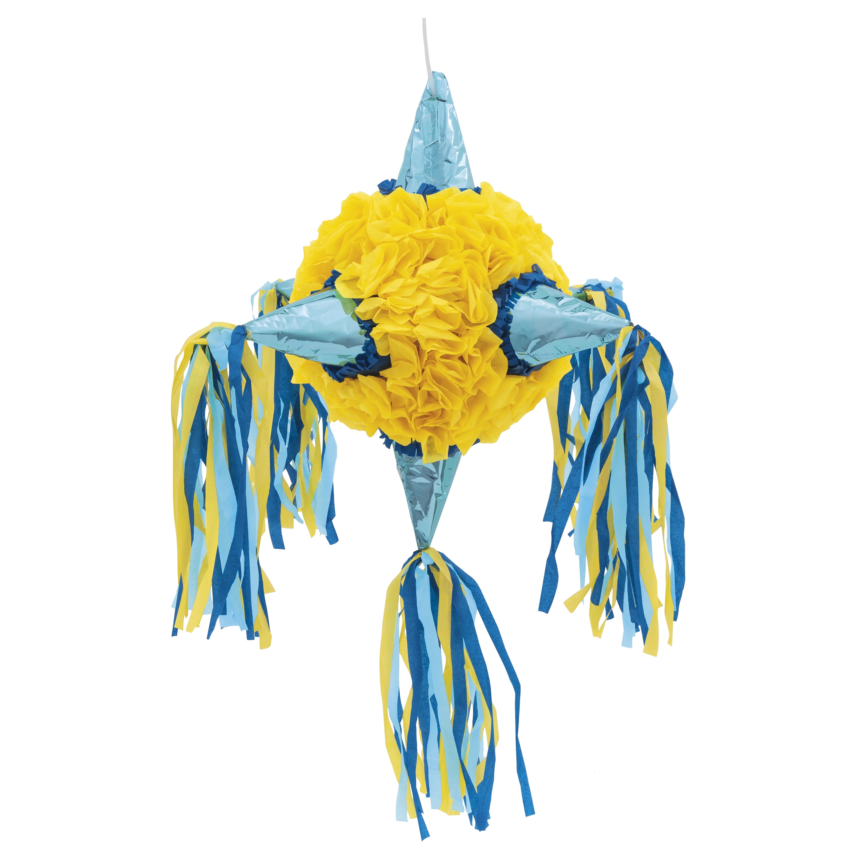 Way To Celebrate! Yellow and Teal Traditional Satellite Star Pinata, 20 ...