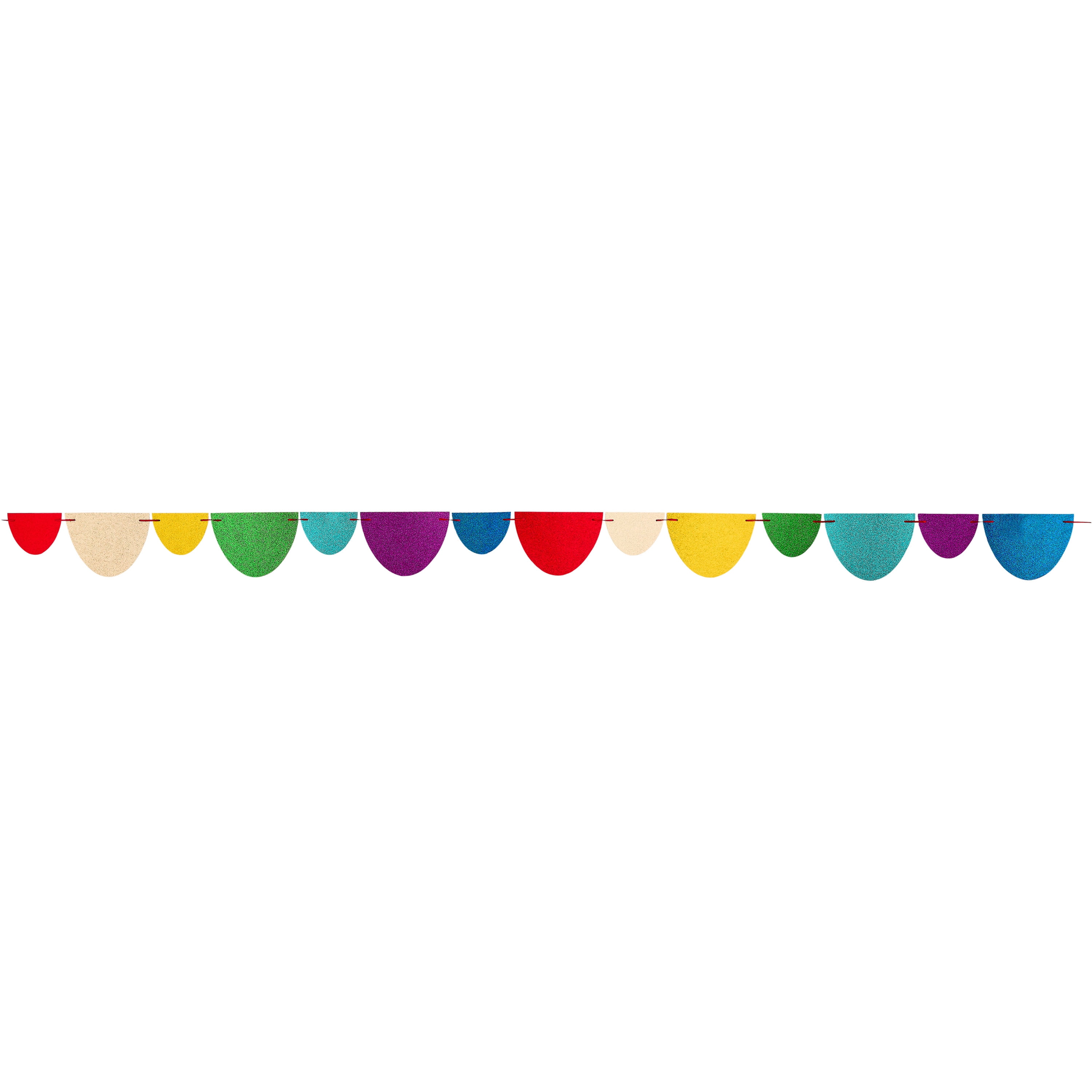 Way To Celebrate Multi-Color Glitter Paper Garland, 10.5 ft, Festive ...