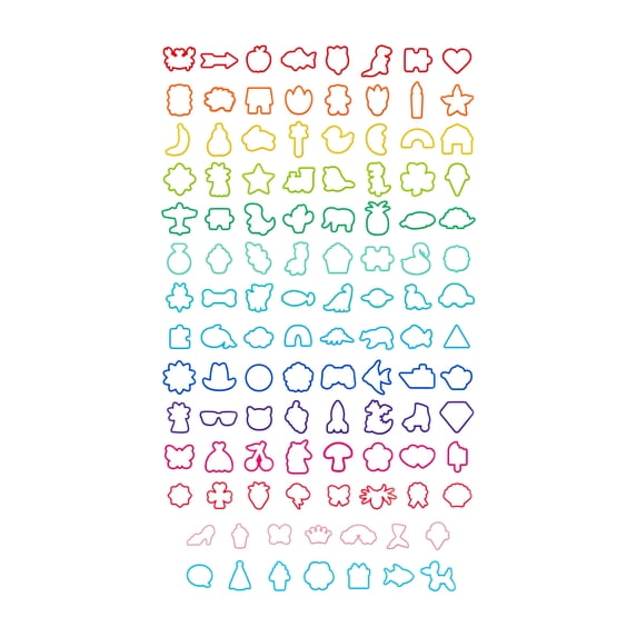Way To Celebrate Assorted Shapes Plastic Cookie Cutter Set 110 Pieces ...