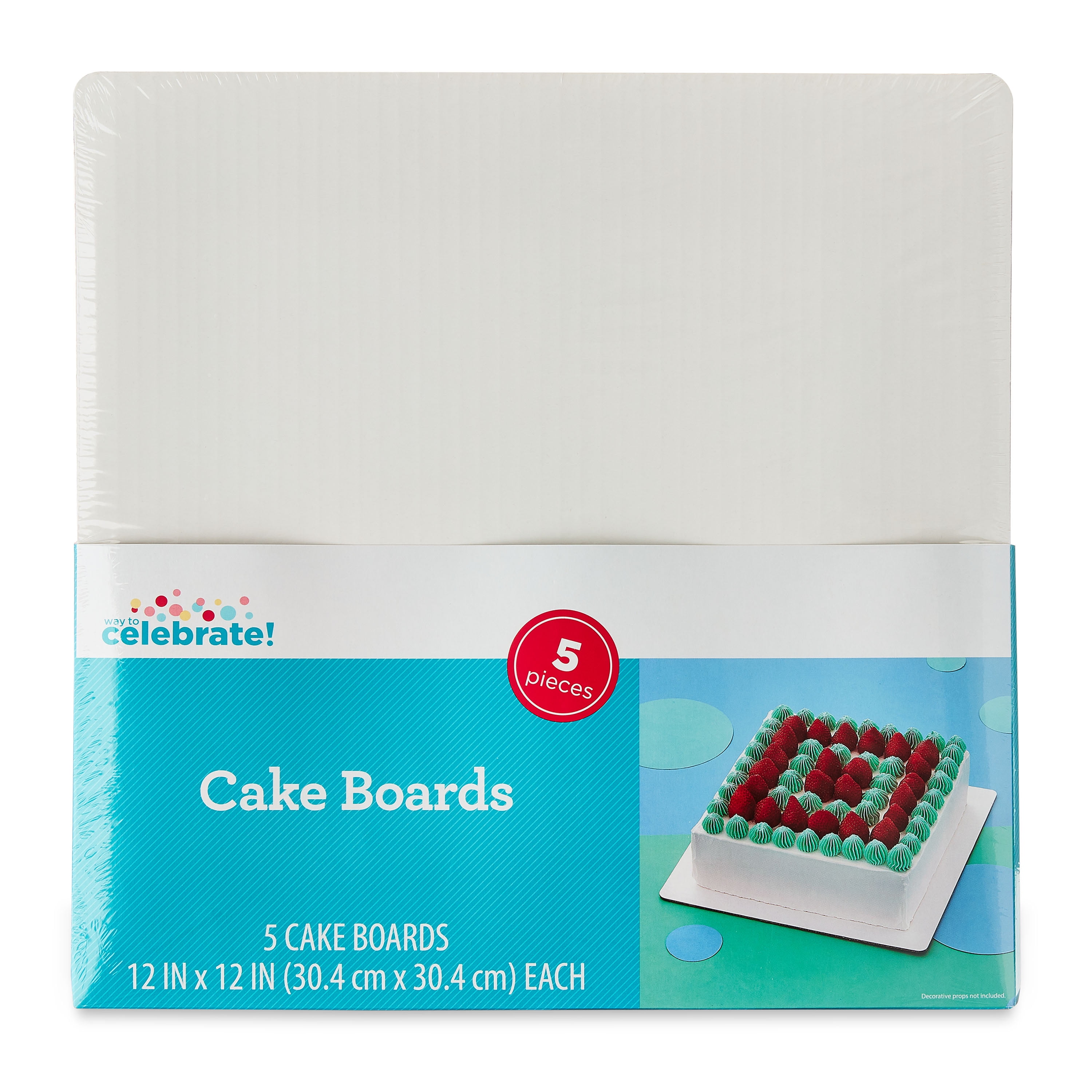 12" x 12" White Square Paper Cake Boards, 5 Count, by Way To Celebrate ...