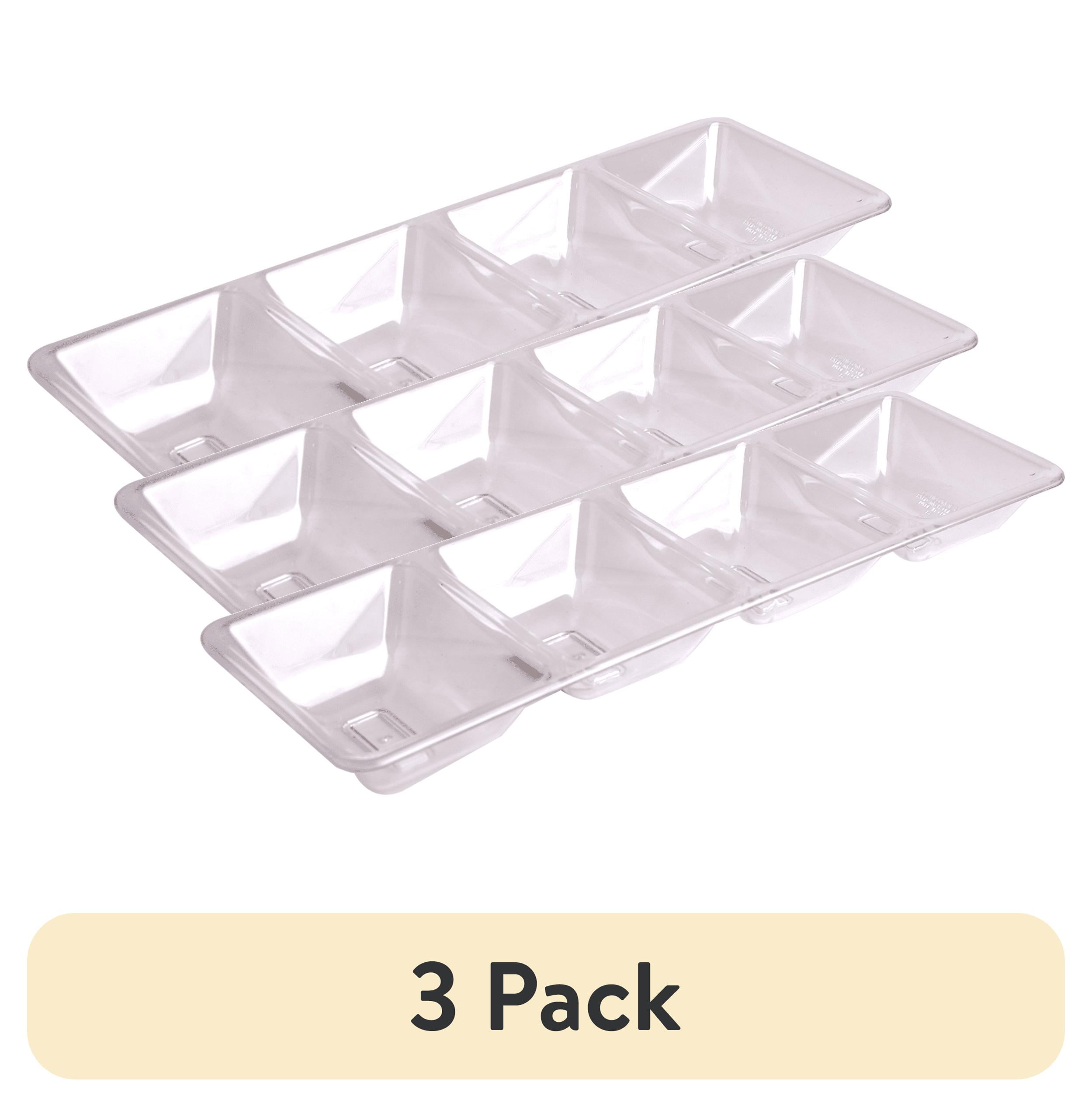 16 inch Clear Rectangular Compartment Tray, 4 Compartments, Plastic ...