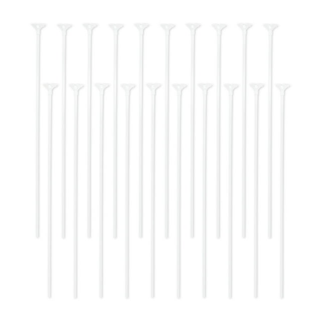 White Plastic Balloon Sticks with Cups, 19.69", 20 Pieces, by Way To Celebrate - Walmart.com