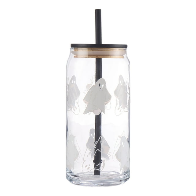 Way to Celebrate 20oz Color Changing Glass Ghost Sipper with Lid ...