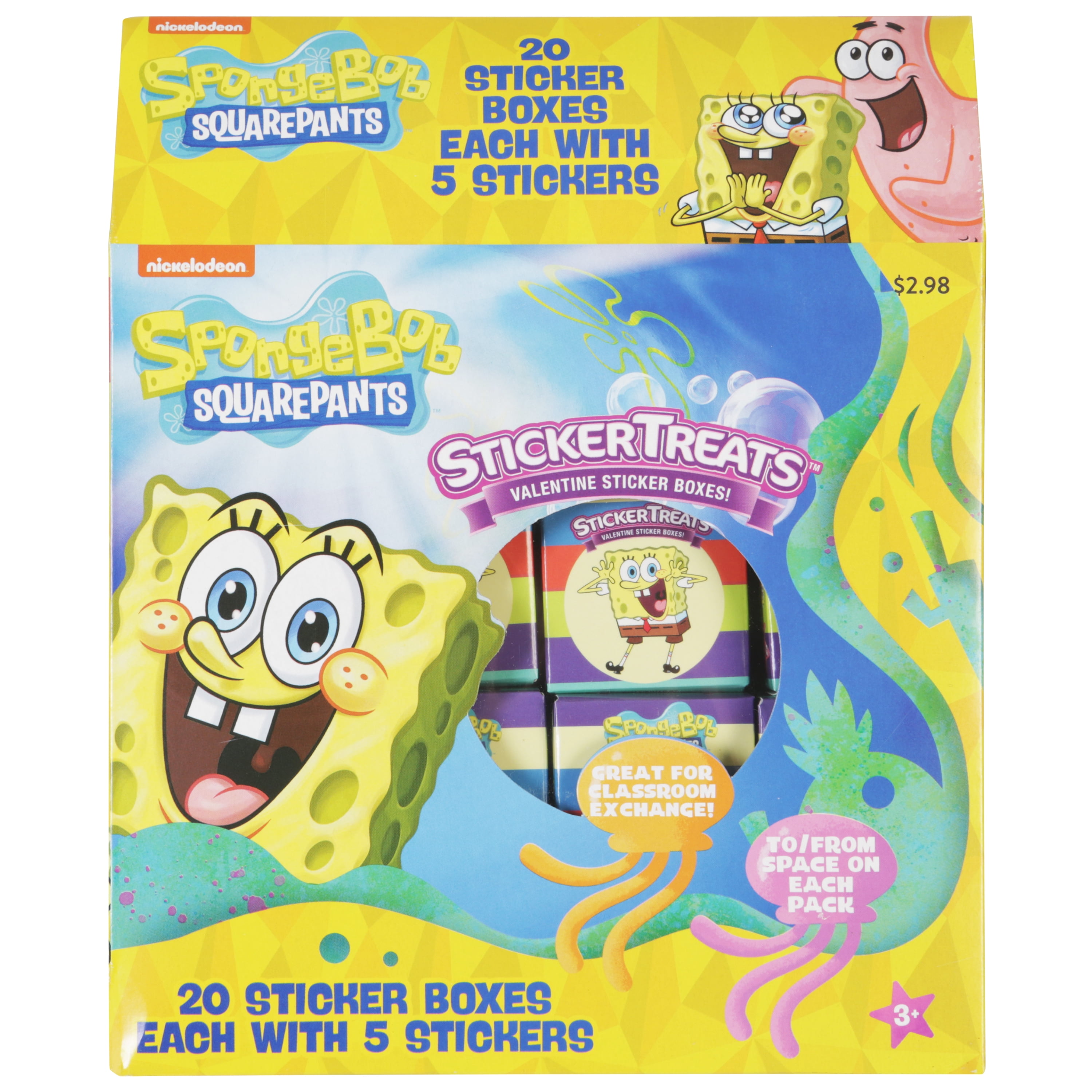 Way to Celebrate 32Ct SpongeBob Lenticular Valentine Exchange Cards ...