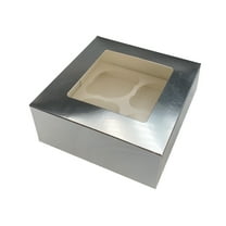 Way to Celebrate! 4.5X4.5X3 inch Yellow Foil Treat Boxes with Window, 3 ...