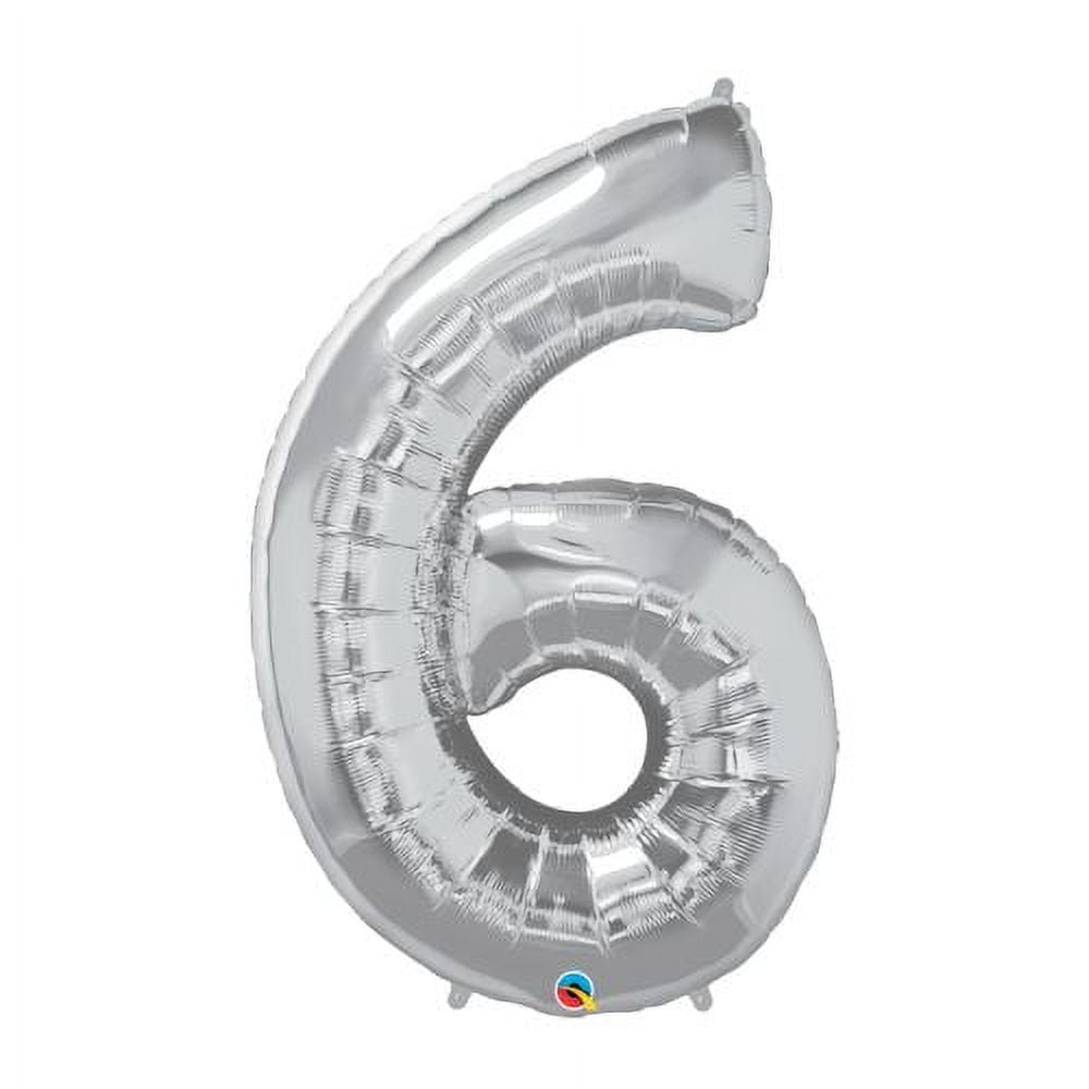 Way to Celebrate 42" Number 6 Silver Balloon - Walmart.com