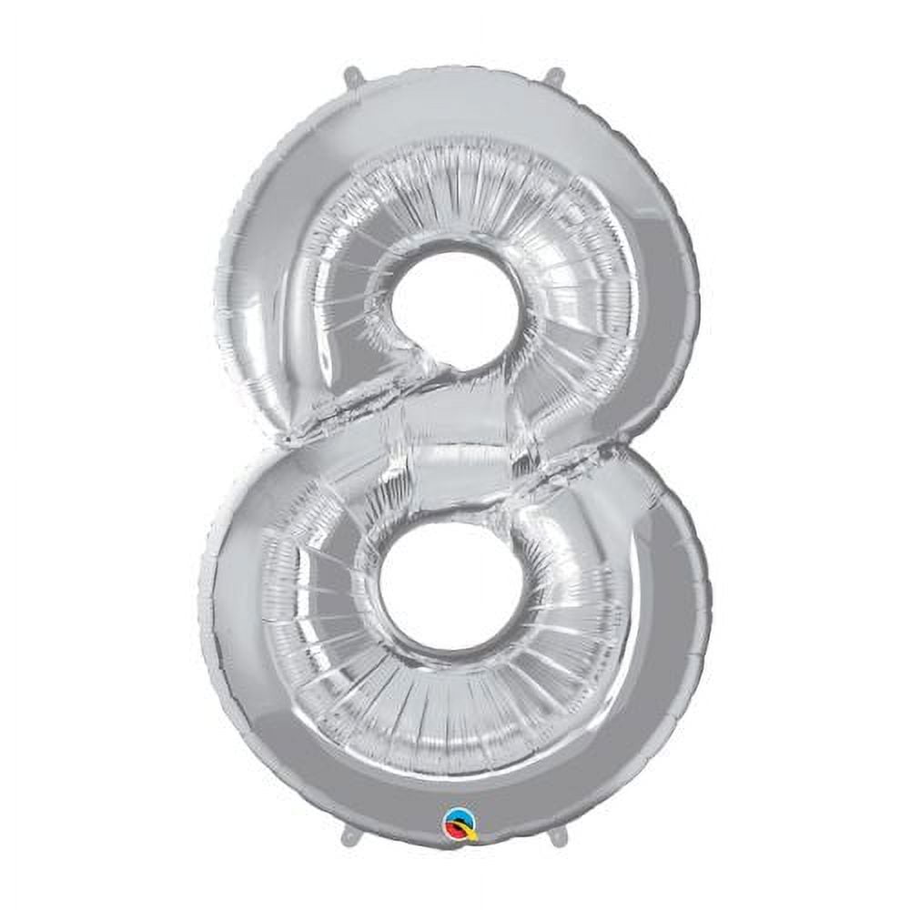 Way to Celebrate 42" Number 8 Silver Foil Balloon - Walmart.com