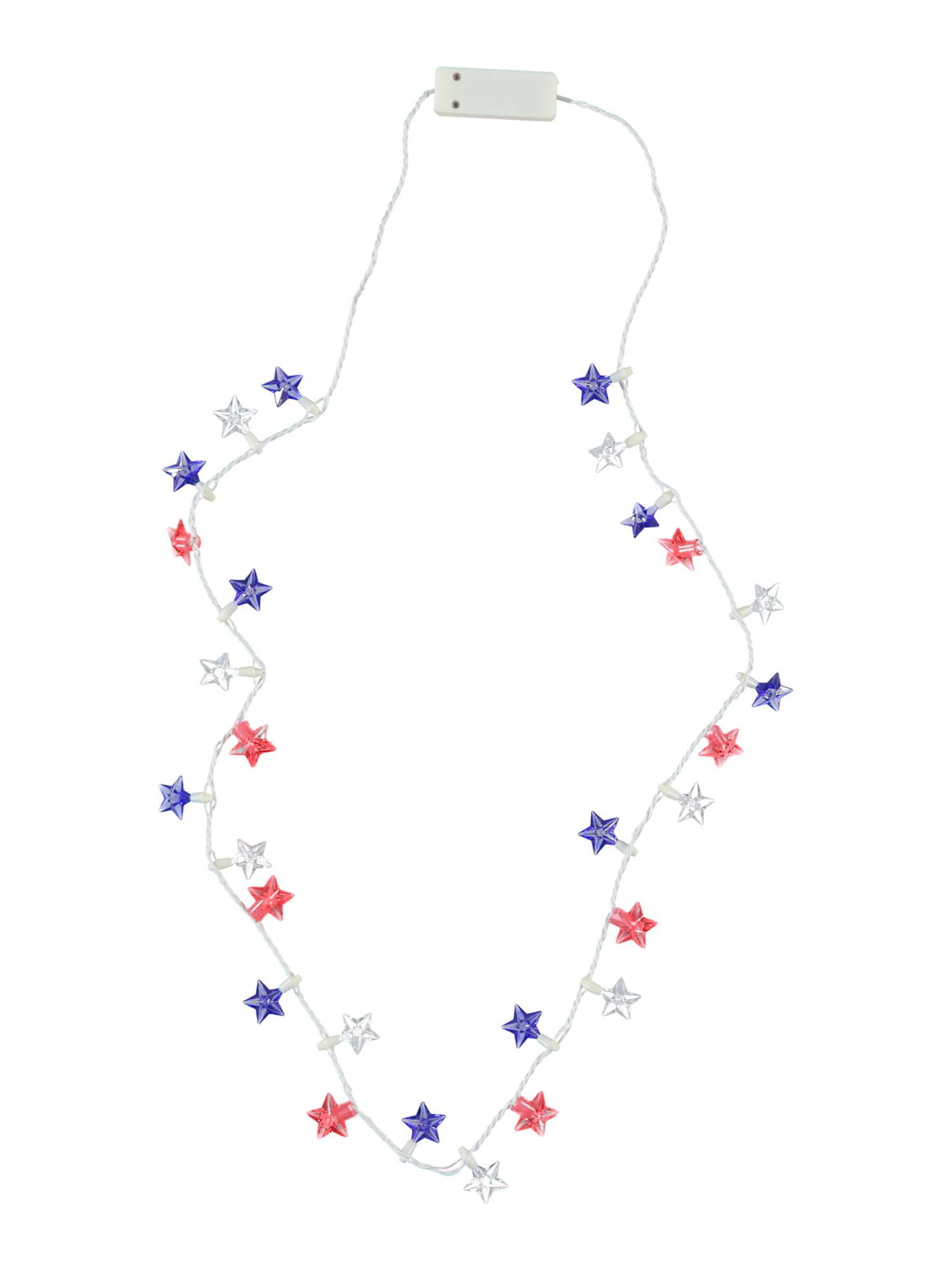 Way to Celebrate 4th of July Patriotic Light Up Mini Star Necklace Walmart