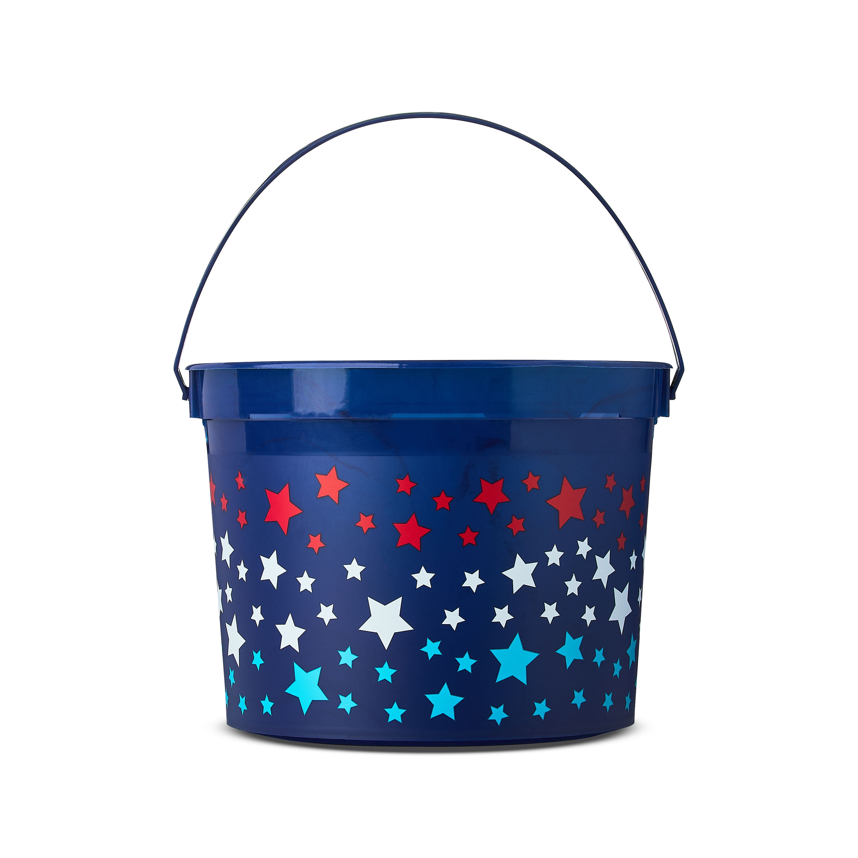 "Way To Celebrate 5 Quart Plastic Bucket, Navy, Firework Stars, 8.5""W ...