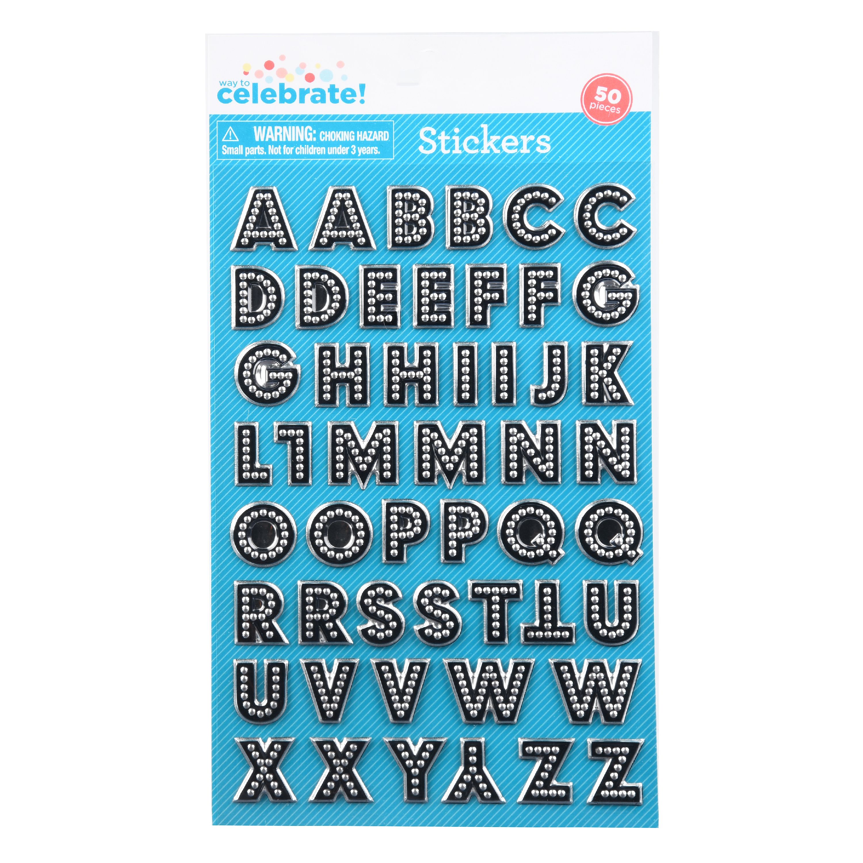 Way to Celebrate Alphabet Stickers, 50 Count - Walmart.com