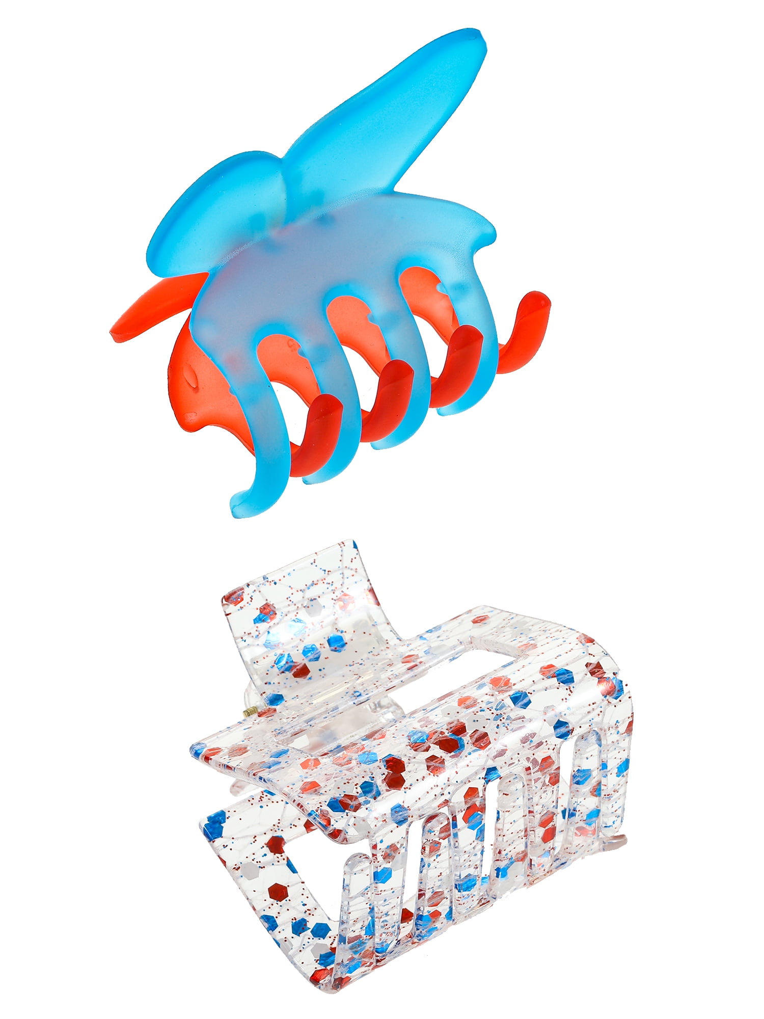 Way To Celebrate Patriotic Summer Party Acrylic Claw Clips Set of 2 ...