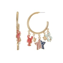 Way to Celebrate Americana Starry Denim Heart Earrings - Walmart.com