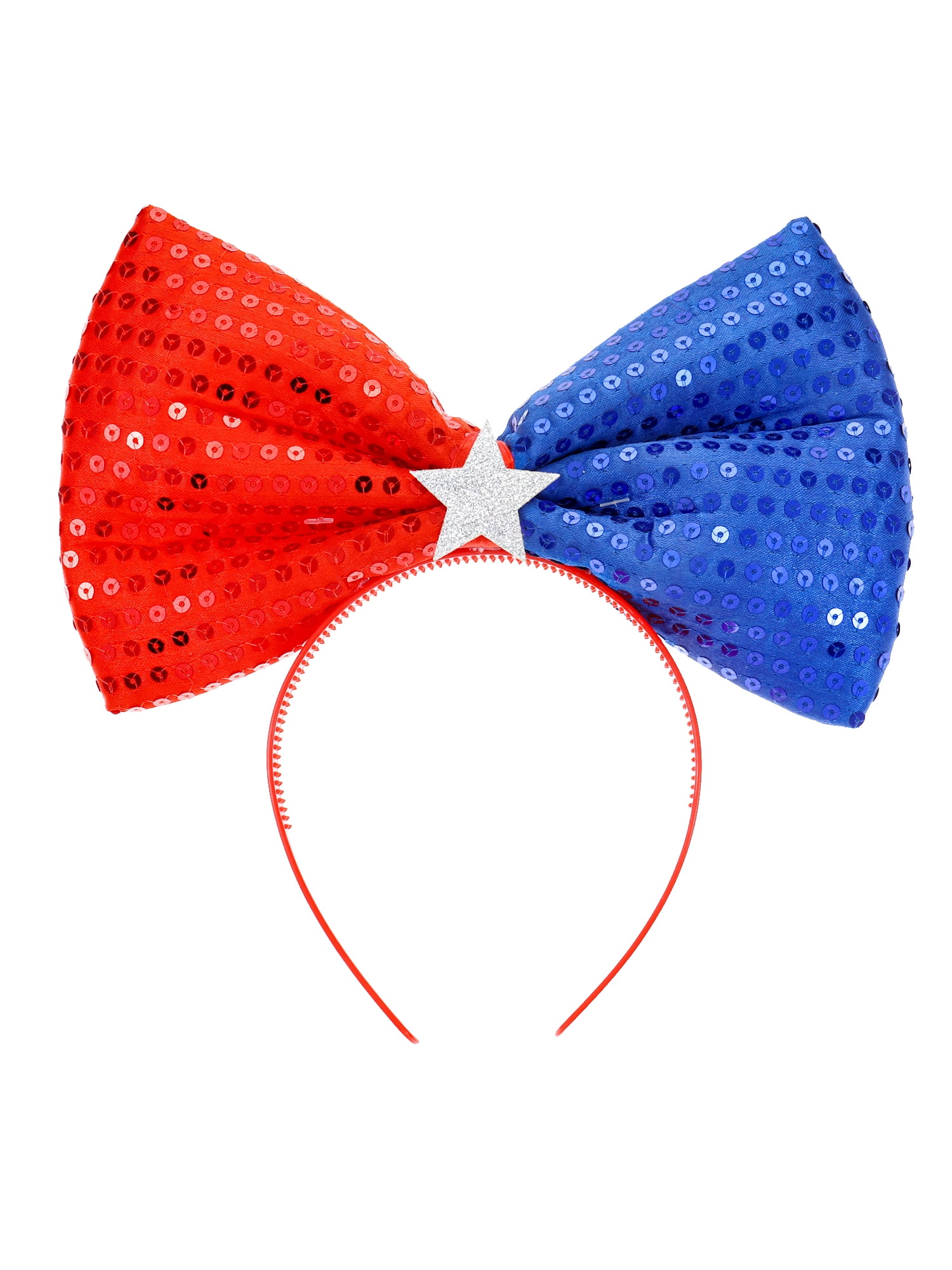 Way To Celebrate Americana Large Sequin Bow Headband for Memorial Day ...