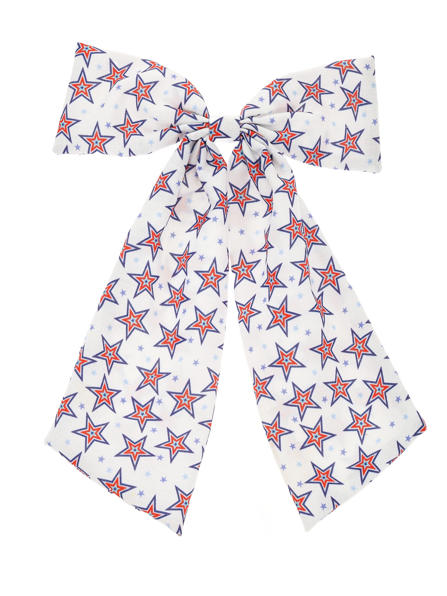 Way to Celebrate Americana Red, White, and Blue Star Print Hair Bow ...
