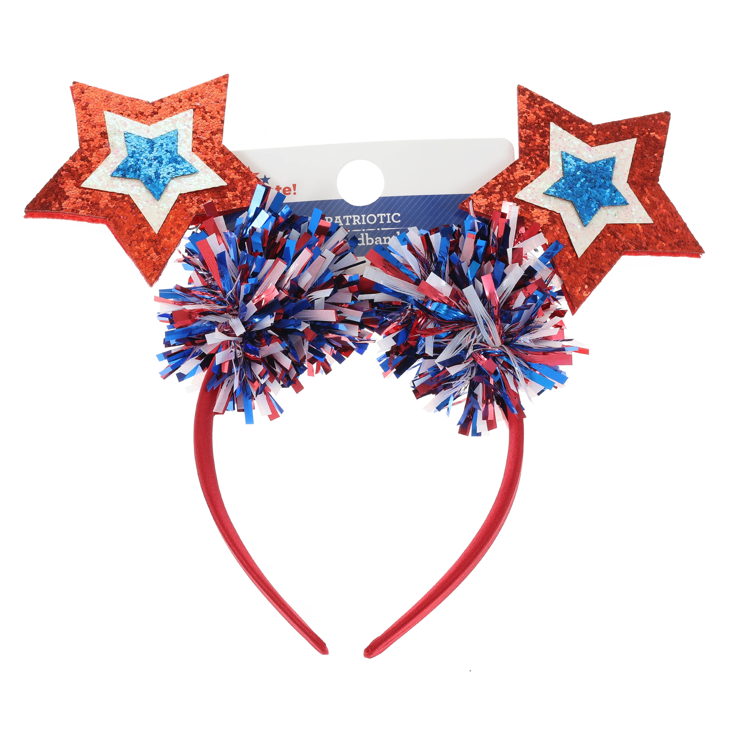 Way to Celebrate Americana Sparkly Stars Head Bopper Headband, 1 Piece ...