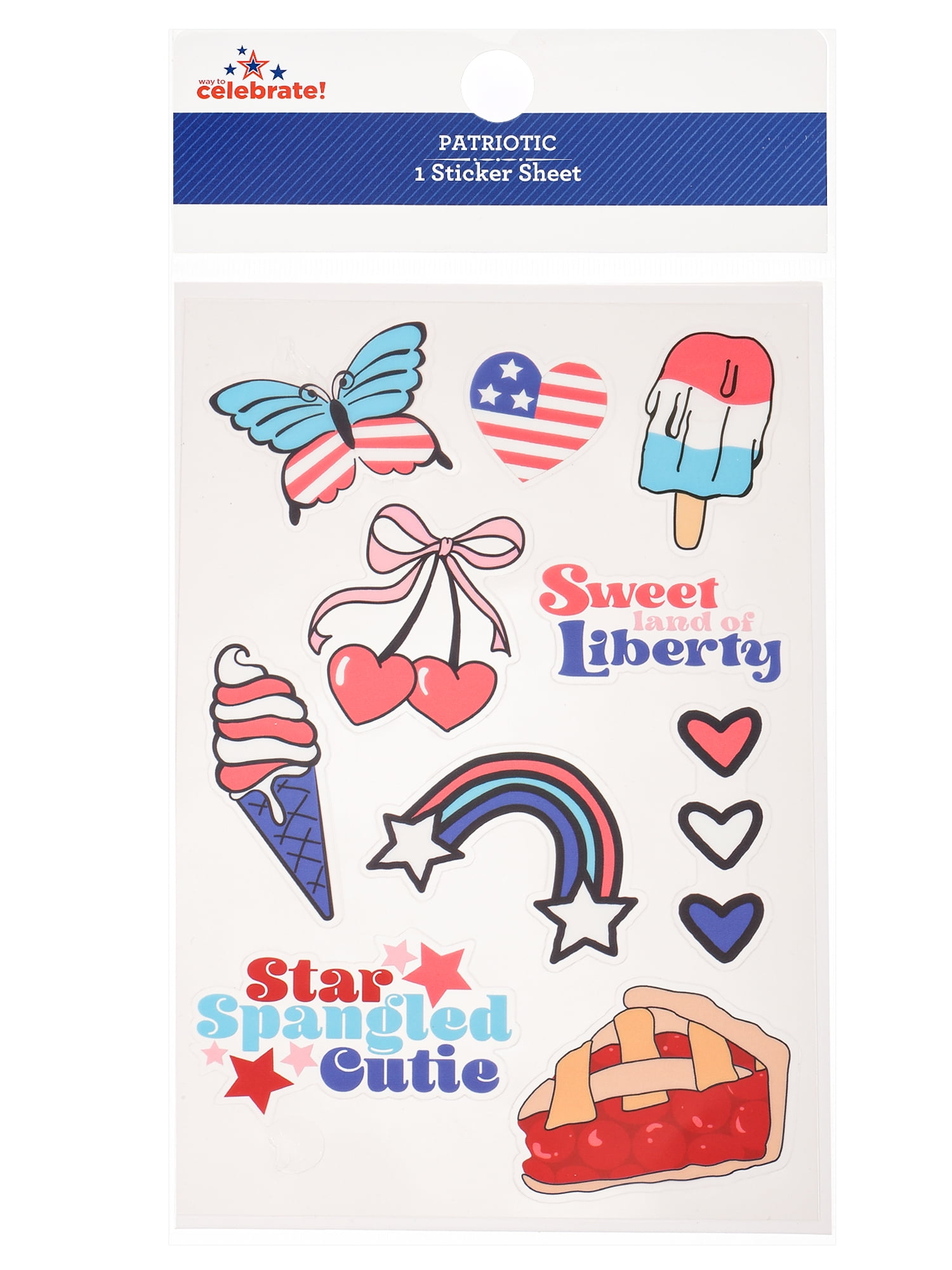Way To Celebrate Americana Summer Motif Stickers 2 Sheets Festive ...