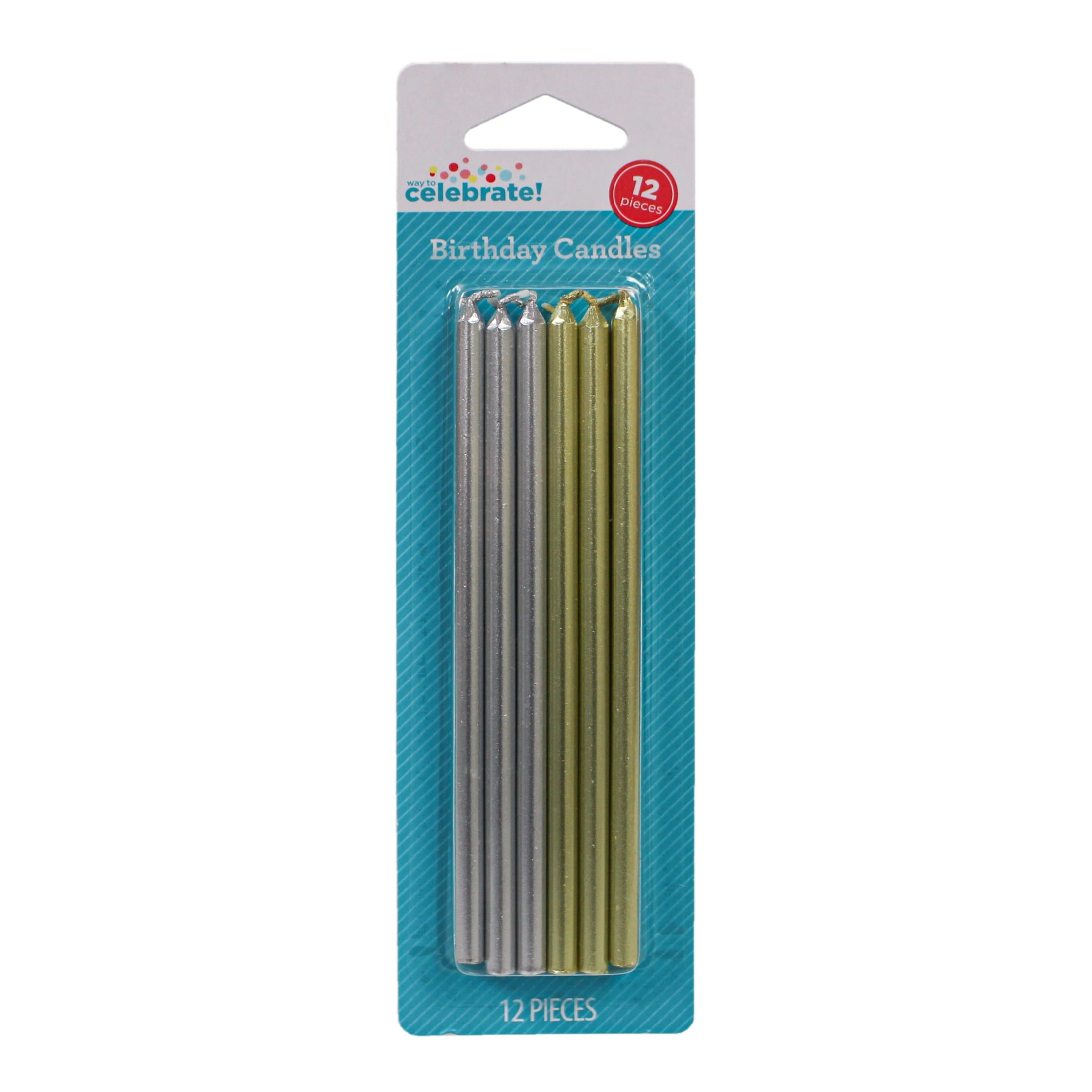 Way To Celebrate Birthday Candles 5 Inches Silver Gold Colors way-to-celebrate-birthday-candles-5-inches-silver-gold-colors