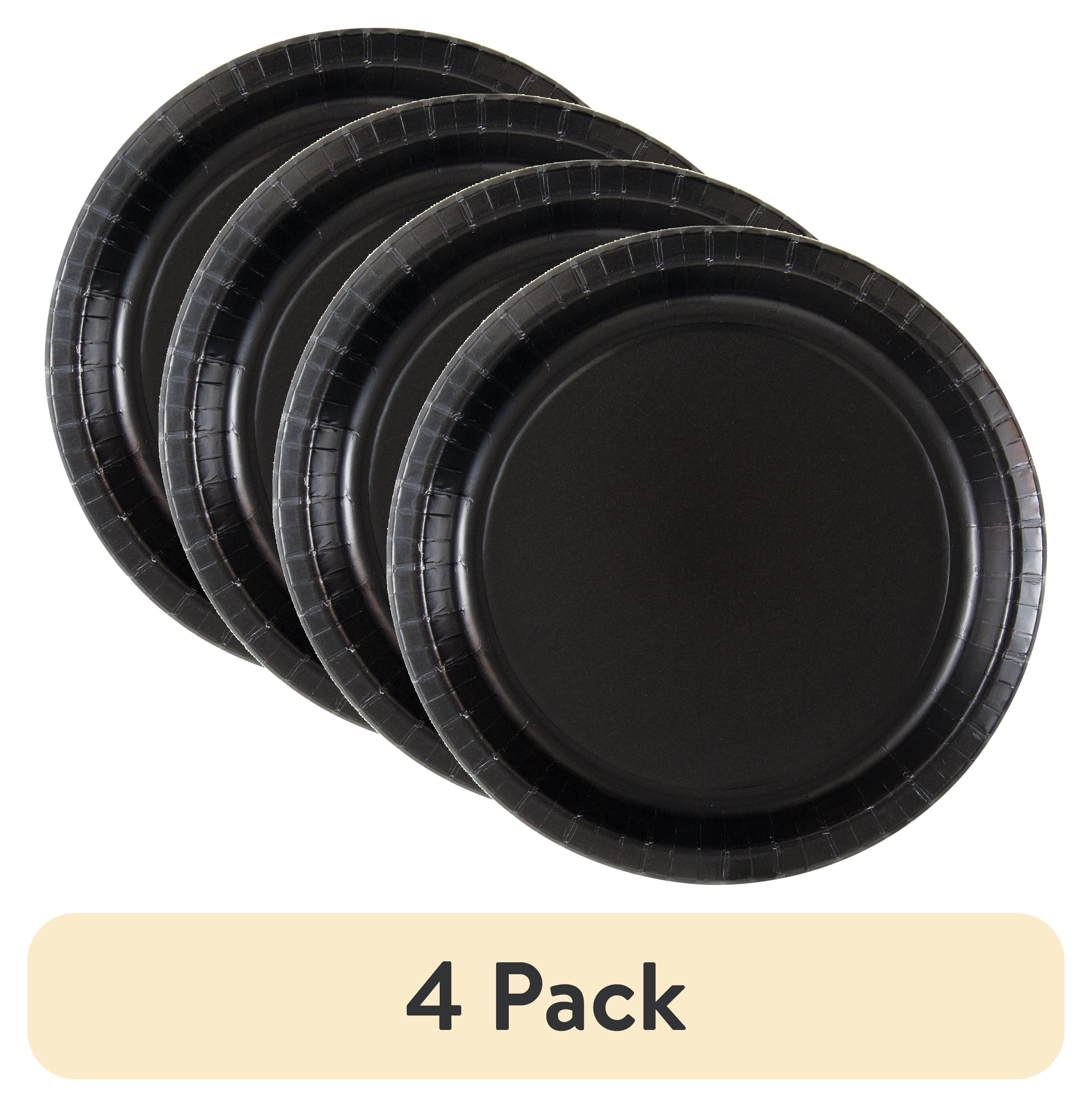 (4 pack) Way to Celebrate! Black Deep Paper Plates, 11.5in, 10ct ...