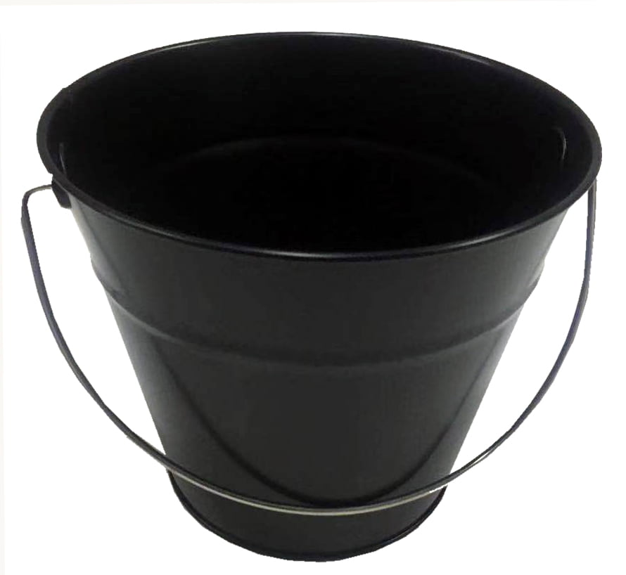 Way to Celebrate Black Medium Tin Pail with Handle, 1 Count, Party ...