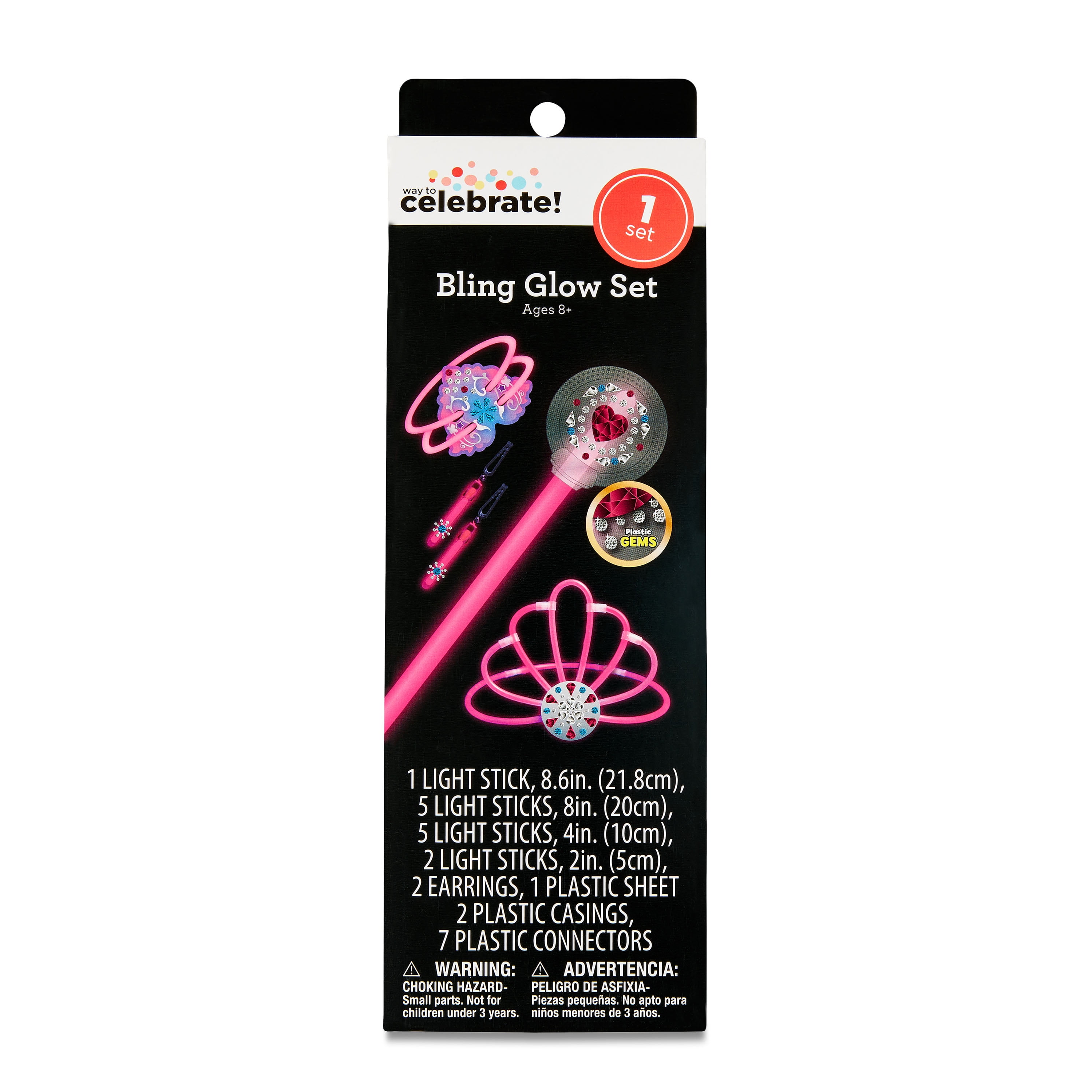 Pink Bling Glow Set, 25 Pieces, by Way To Celebrate - Walmart.com