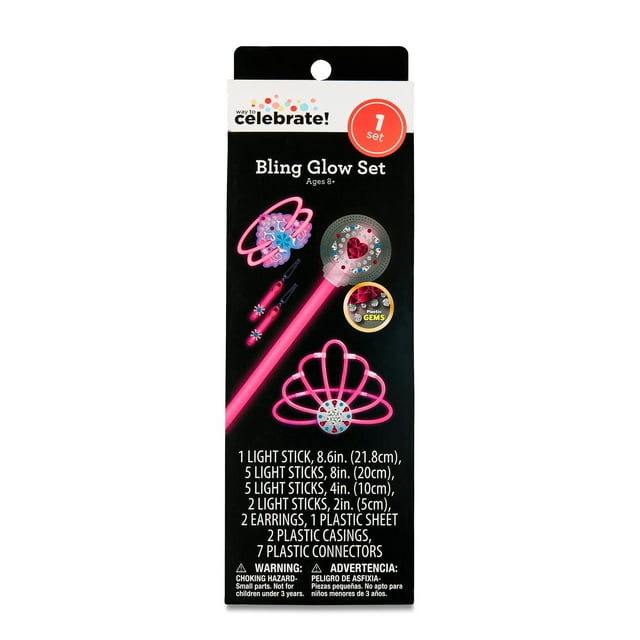 Pink Bling Glow Set, 25 Pieces, by Way To Celebrate - Walmart.com