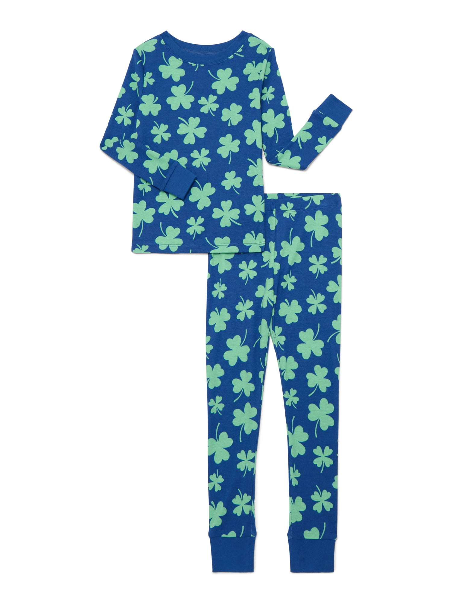 Way to Celebrate Boys Cotton Snug-Fit Top and Pants Snug Fit Pajama Set ...