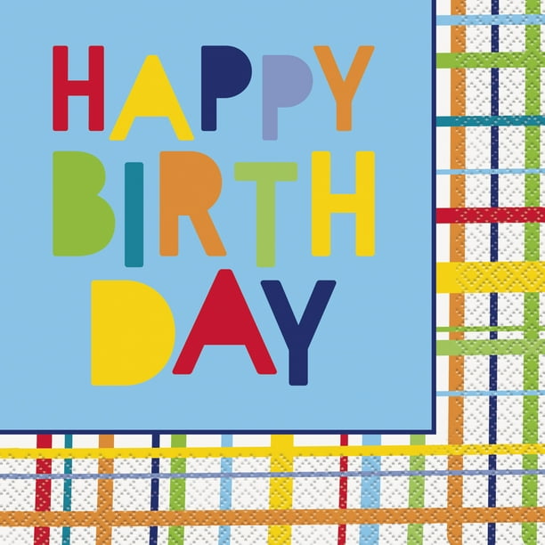Way to Celebrate! Bright Birthday Paper Luncheon Napkins, 6.5in, 20ct ...