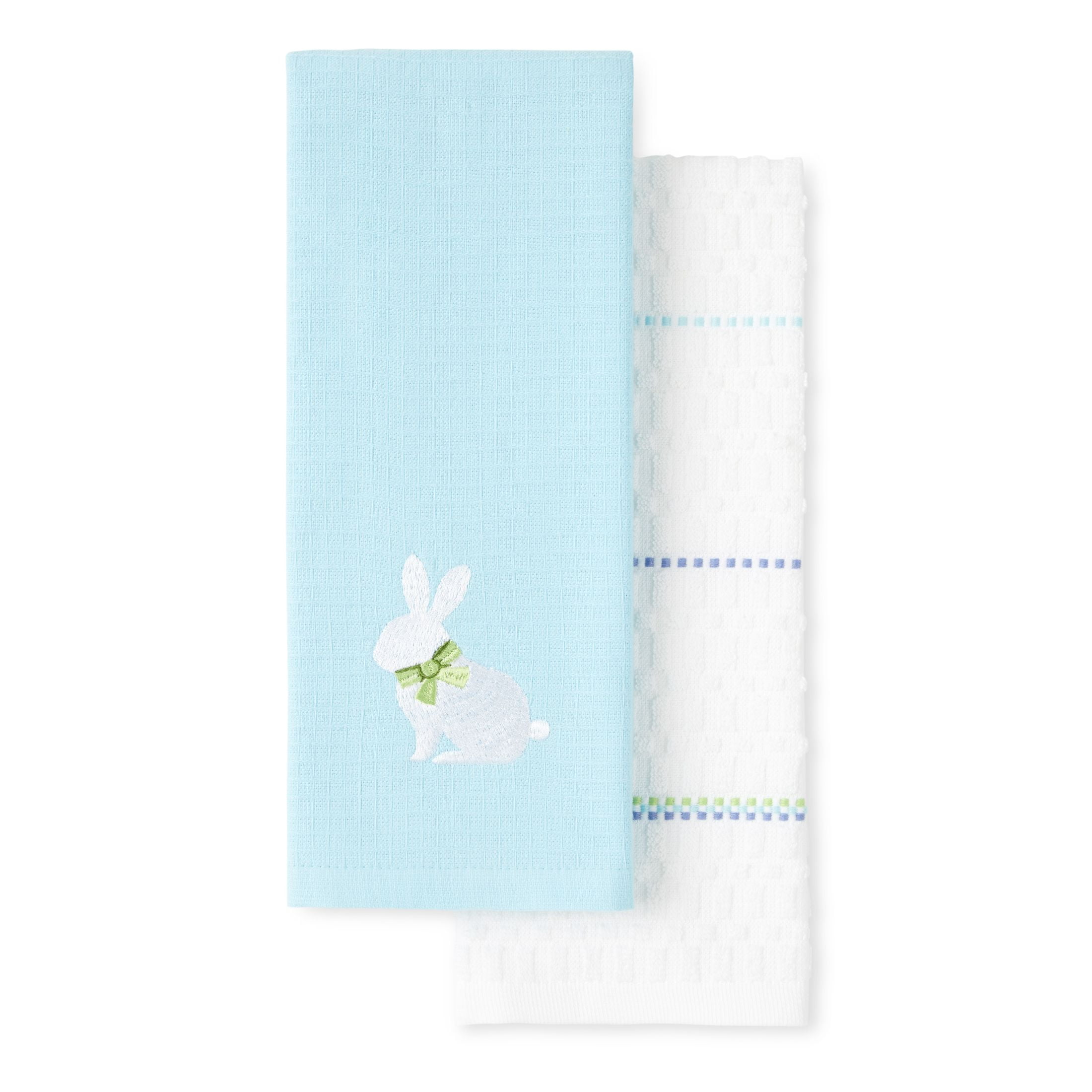 Way to Celebrate Bunny Kitchen Towel Set, Multi-Color, 15"W x 25"L, 2 ...