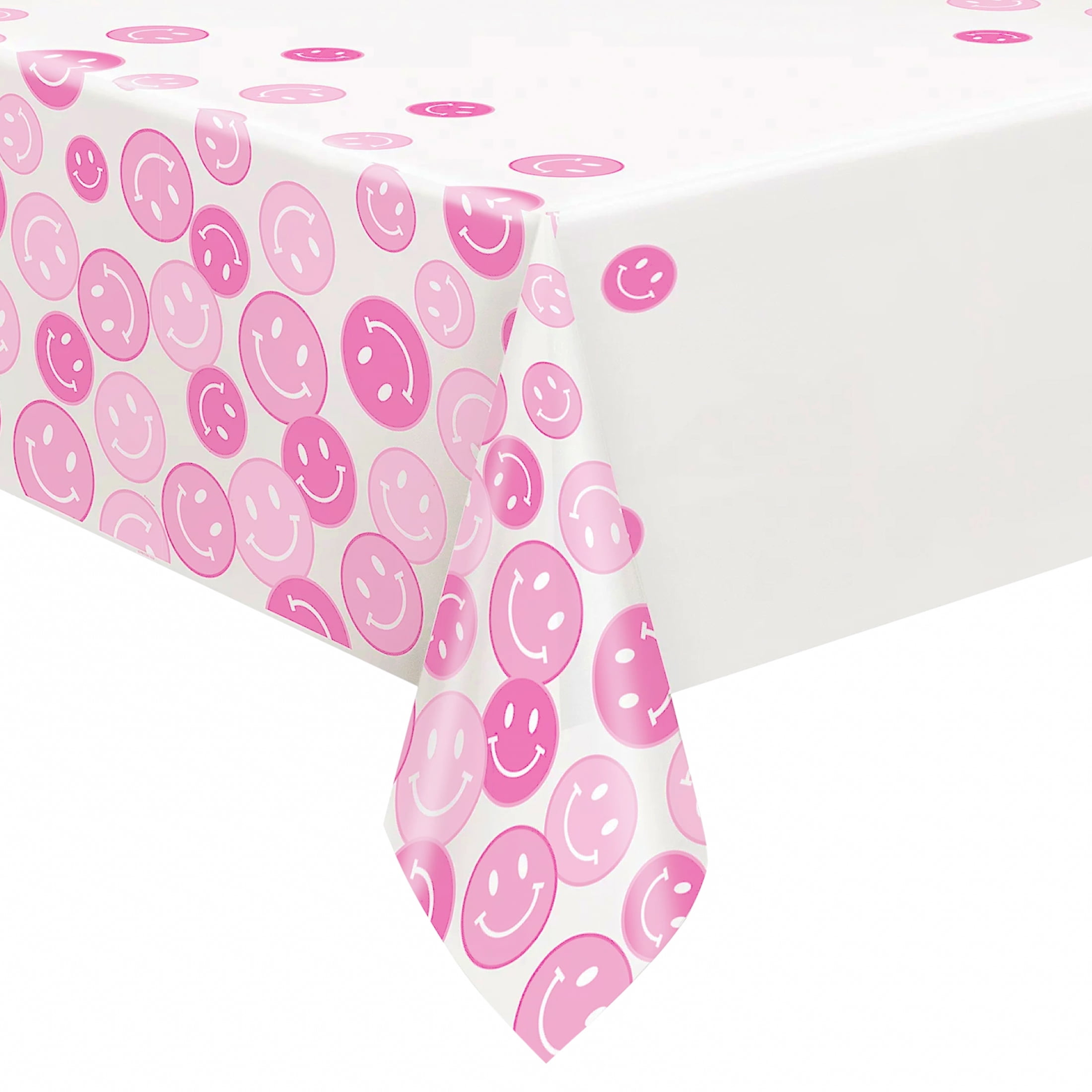 Way To Celebrate Cheerful Pink Plastic Party Tablecloth, 84 x 54 inches ...
