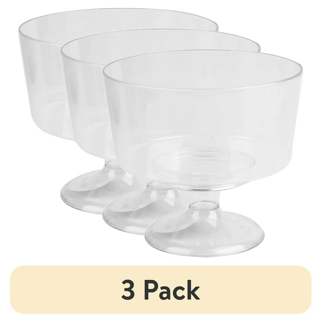 (3 pack) Way to Celebrate Clear Truffle Bowl-Elegant 7-inch Wide ...