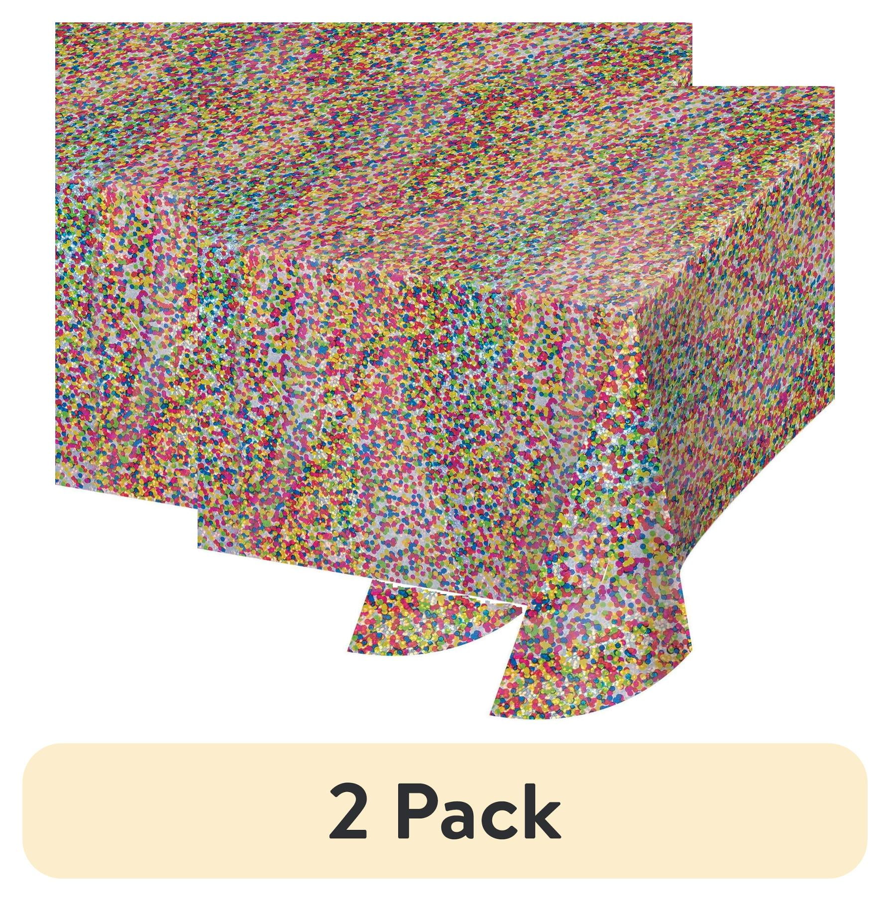 (2 pack) Disposable Multicolor Prismatic Dots Plastic Tablecloth, 54" x ...