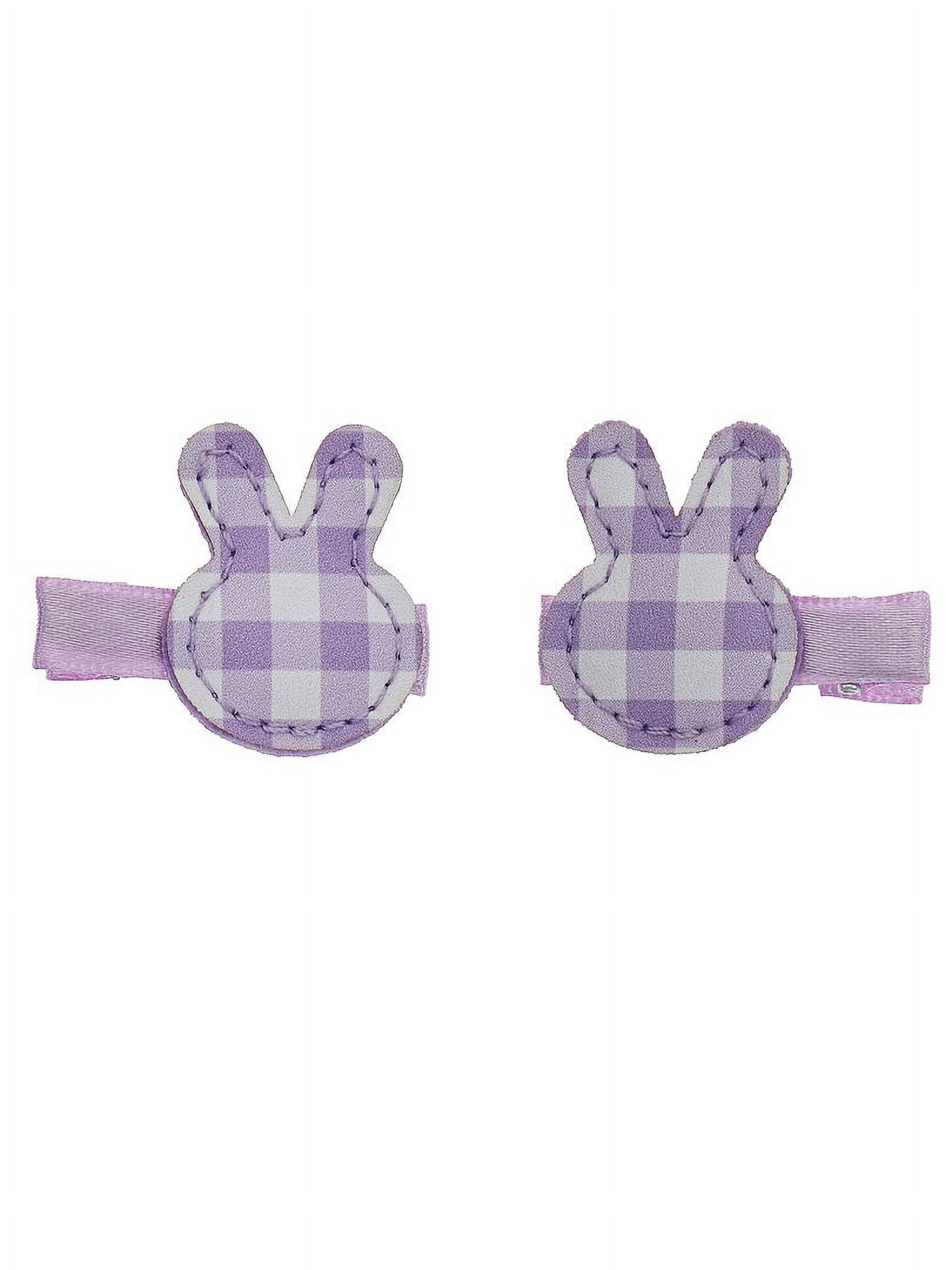 Way to Celebrate Easter Bunny Hair Clips, Female, Purple Gingham, 2 ...