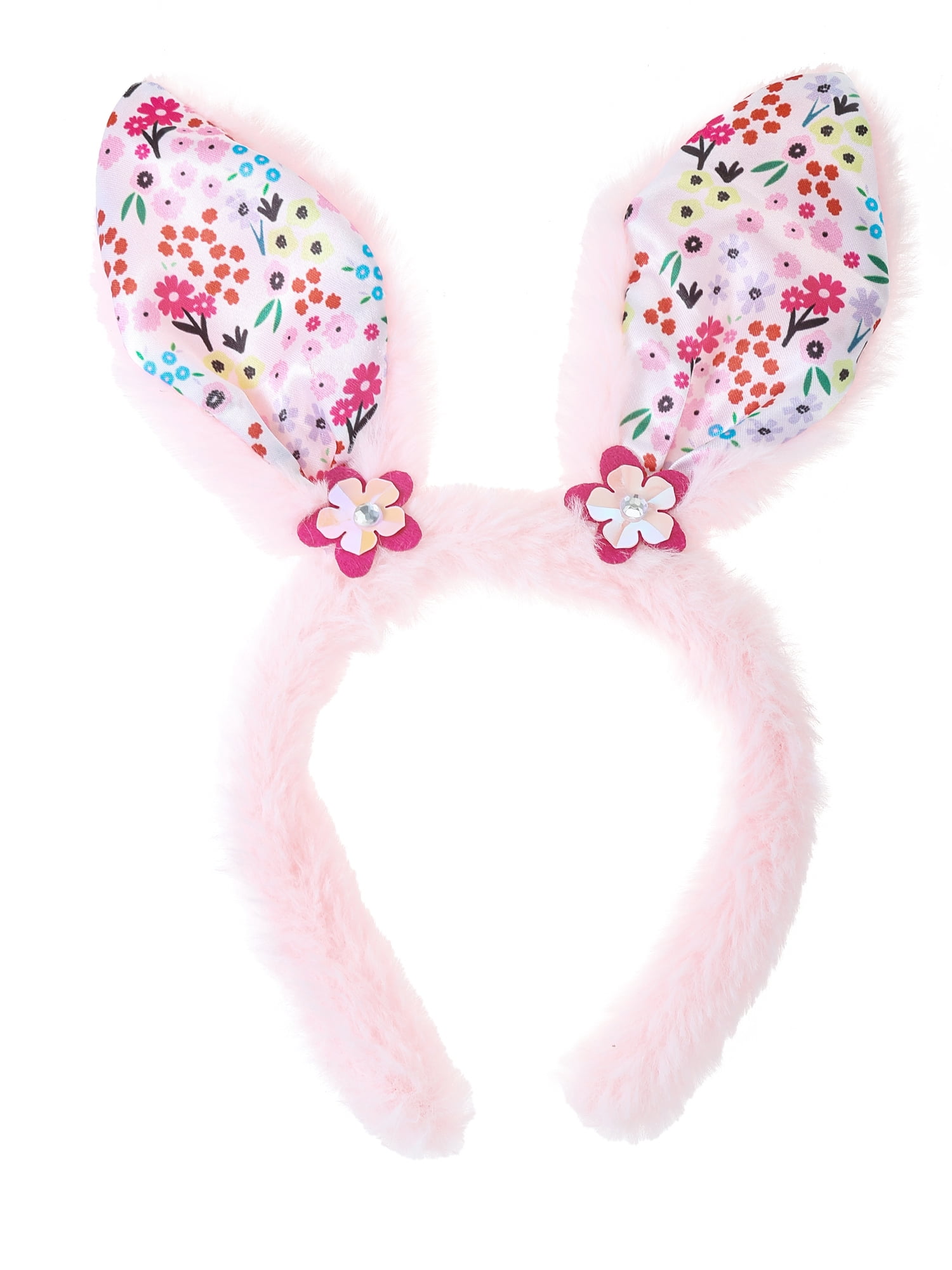 Way to Celebrate Easter Calico Print Bunny Ear Headband, Pink, 1 Piece ...