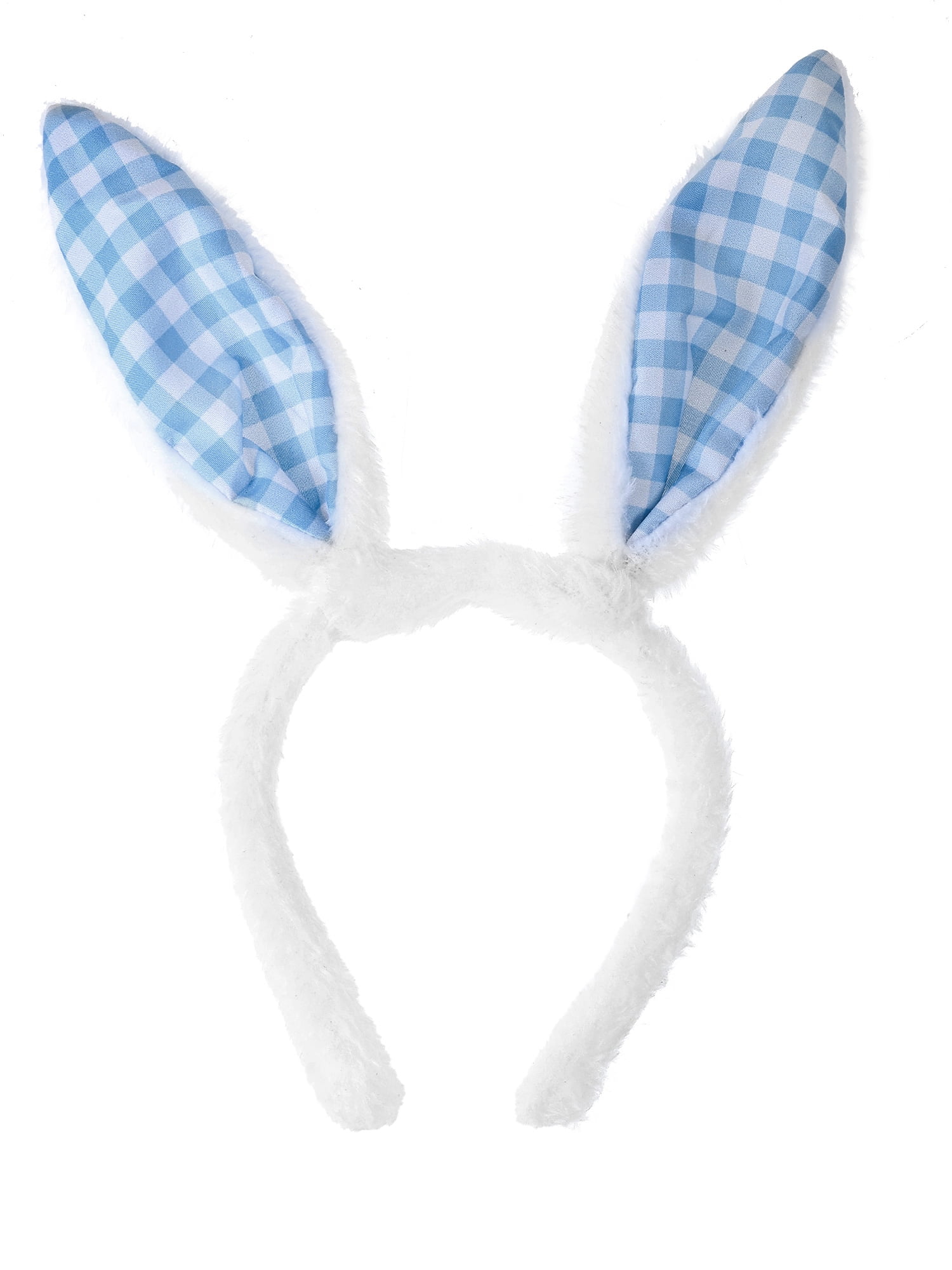 Way to Celebrate Easter Plaid White and Blue Ears Headband, 1 Piece ...