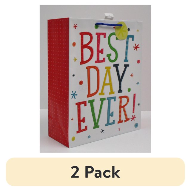 (2 pack) Way to Celebrate Everyday Extra Large White Paper Gift Bag ...