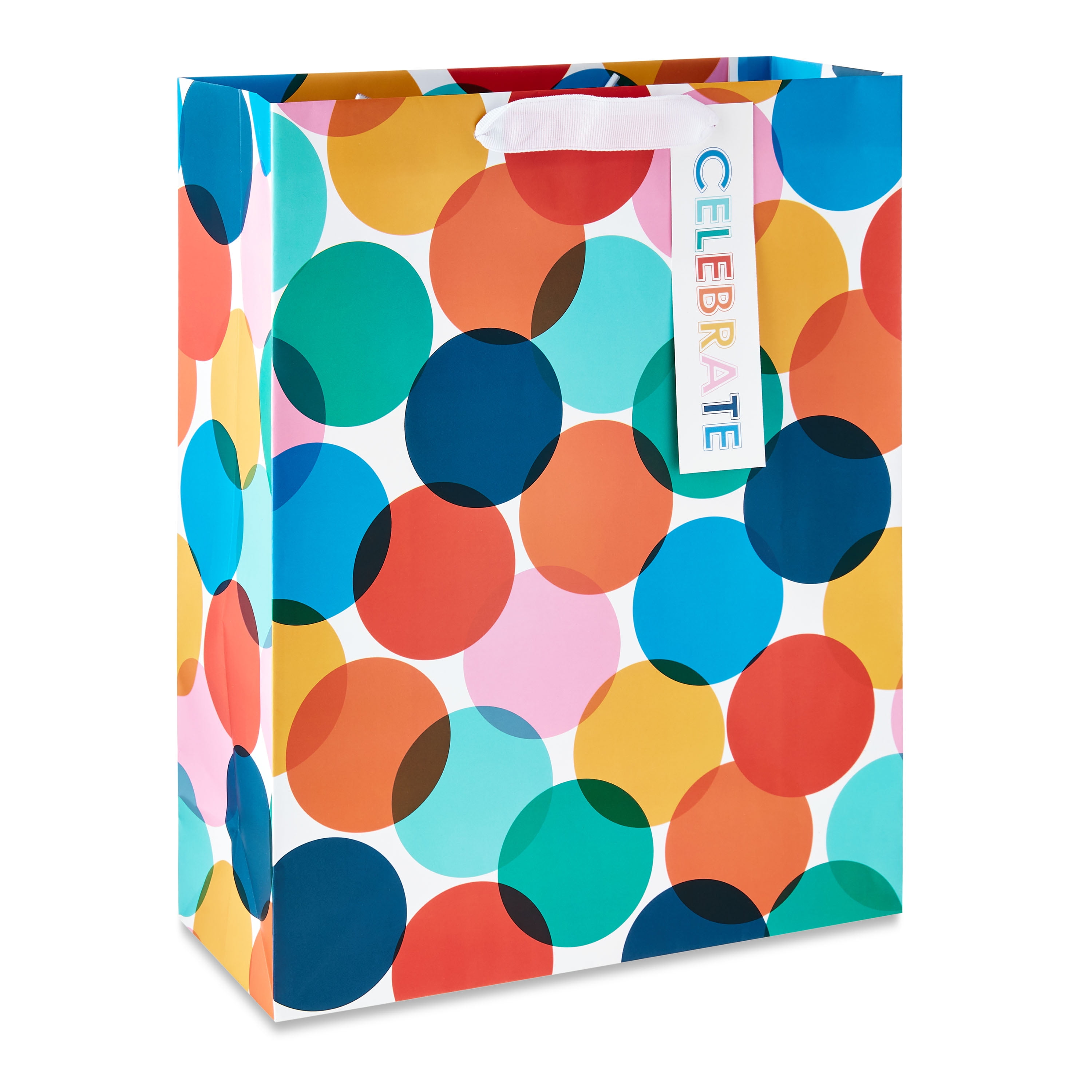 Way To Celebrate Multi-Color Celebrate Paper Gift Bag, 12 x 15 inches ...