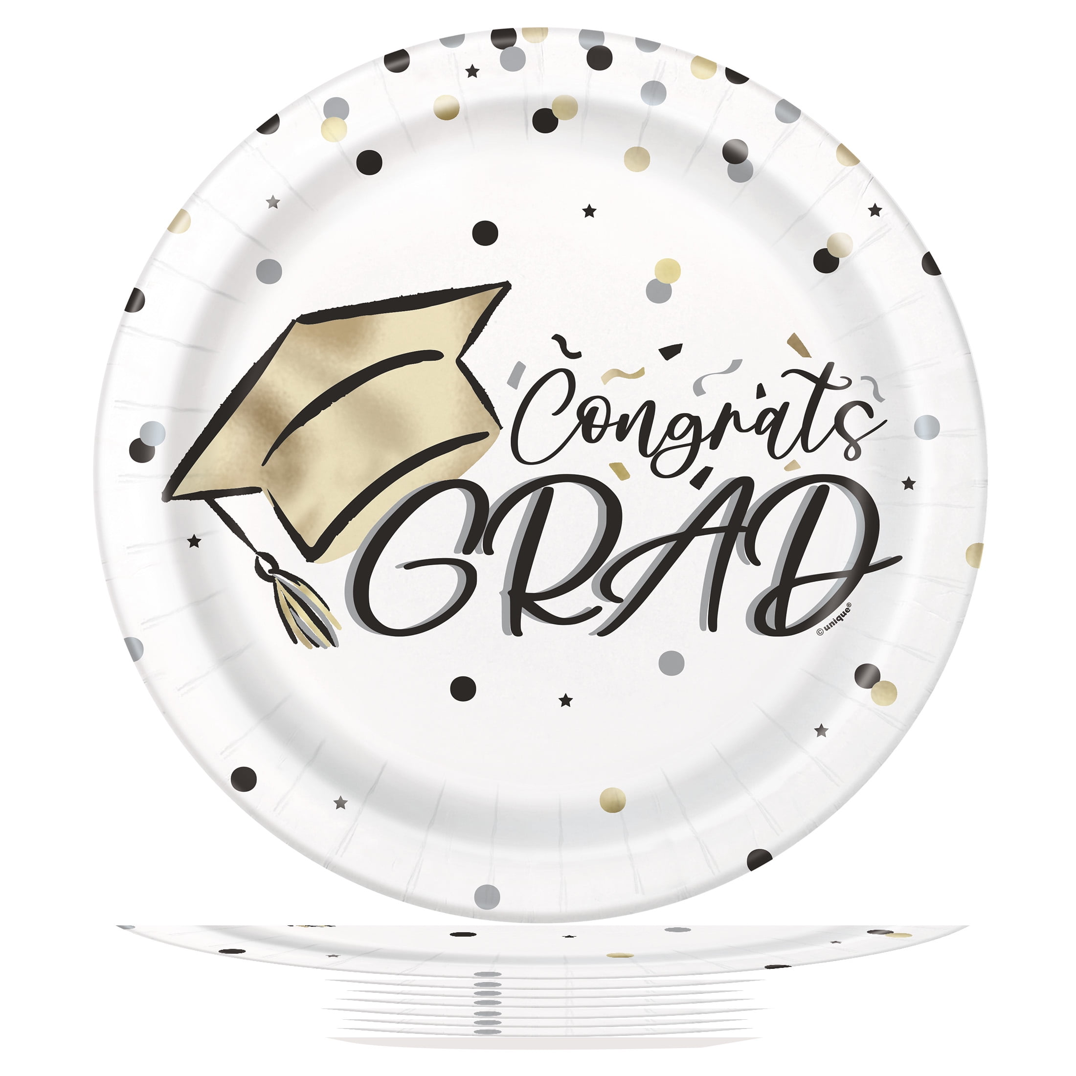 Graduation Star Grad Paper Plates, 9", 8 Count, by Way To Celebrate ...