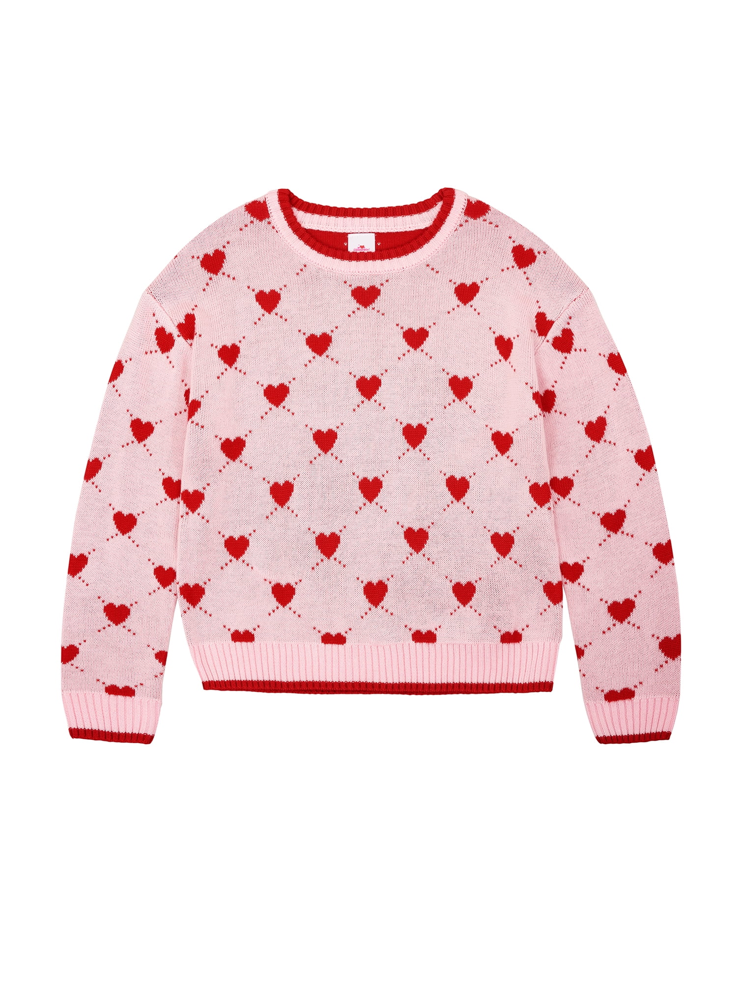 Way to Celebrate Girl's Valentine's Day Crewneck Sweater, Sizes 4-18 ...