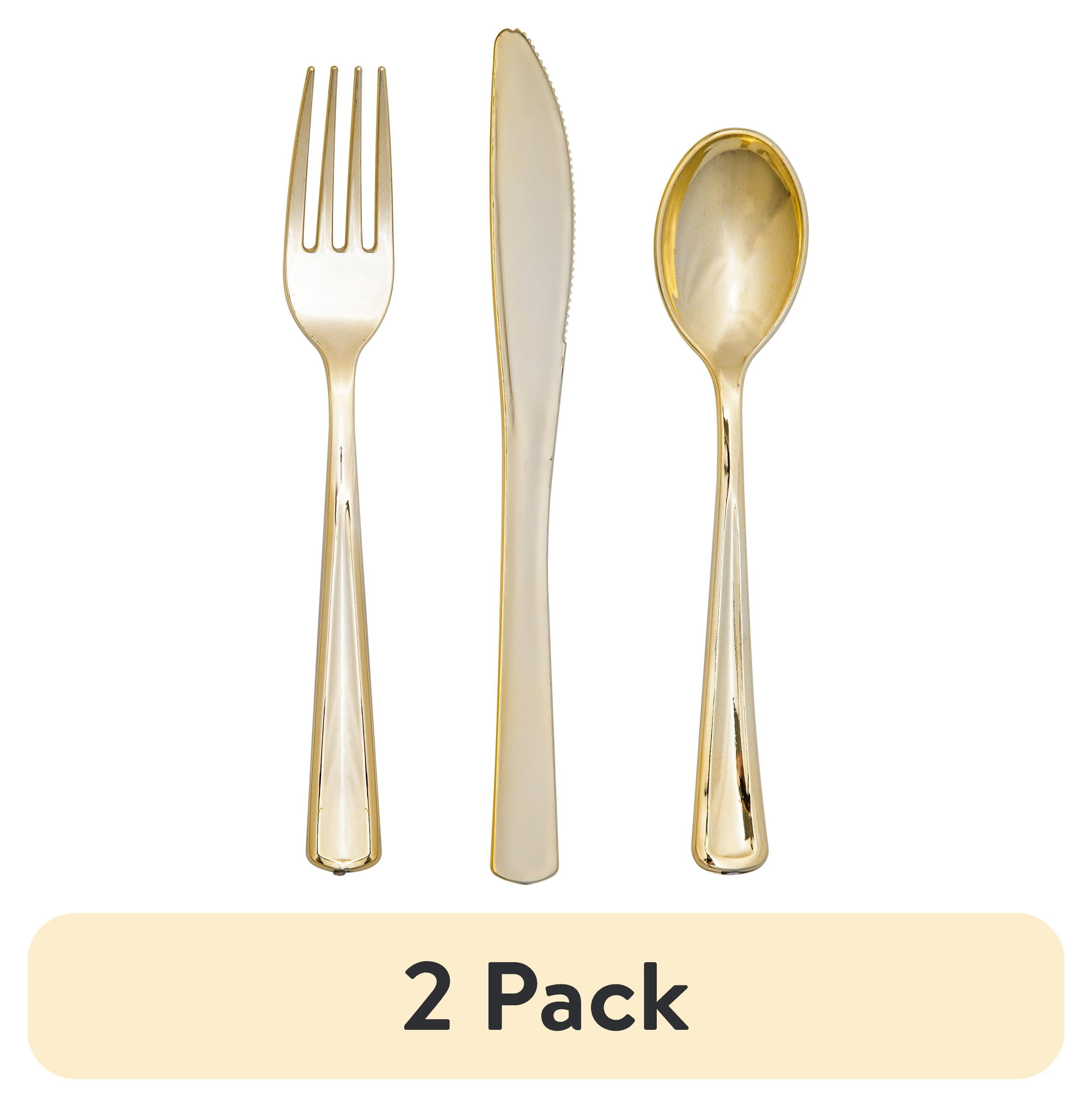 Heavy Duty Premium Gold Plastic Silverware Set - Fancy Disposable ...