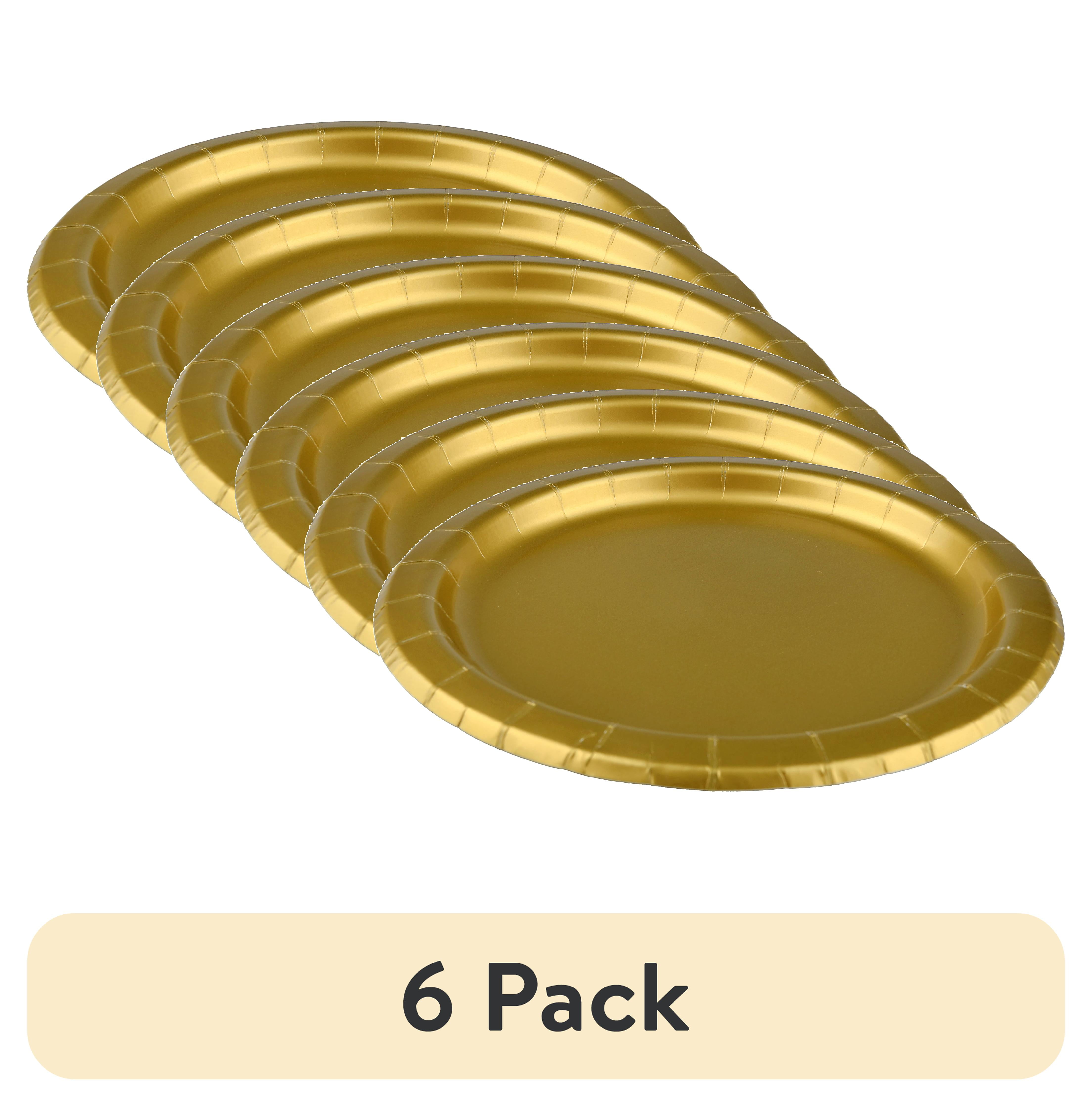 (6 pack) Gold Paper Dessert Plates, 7in, 24ct, Way to Celebrate ...